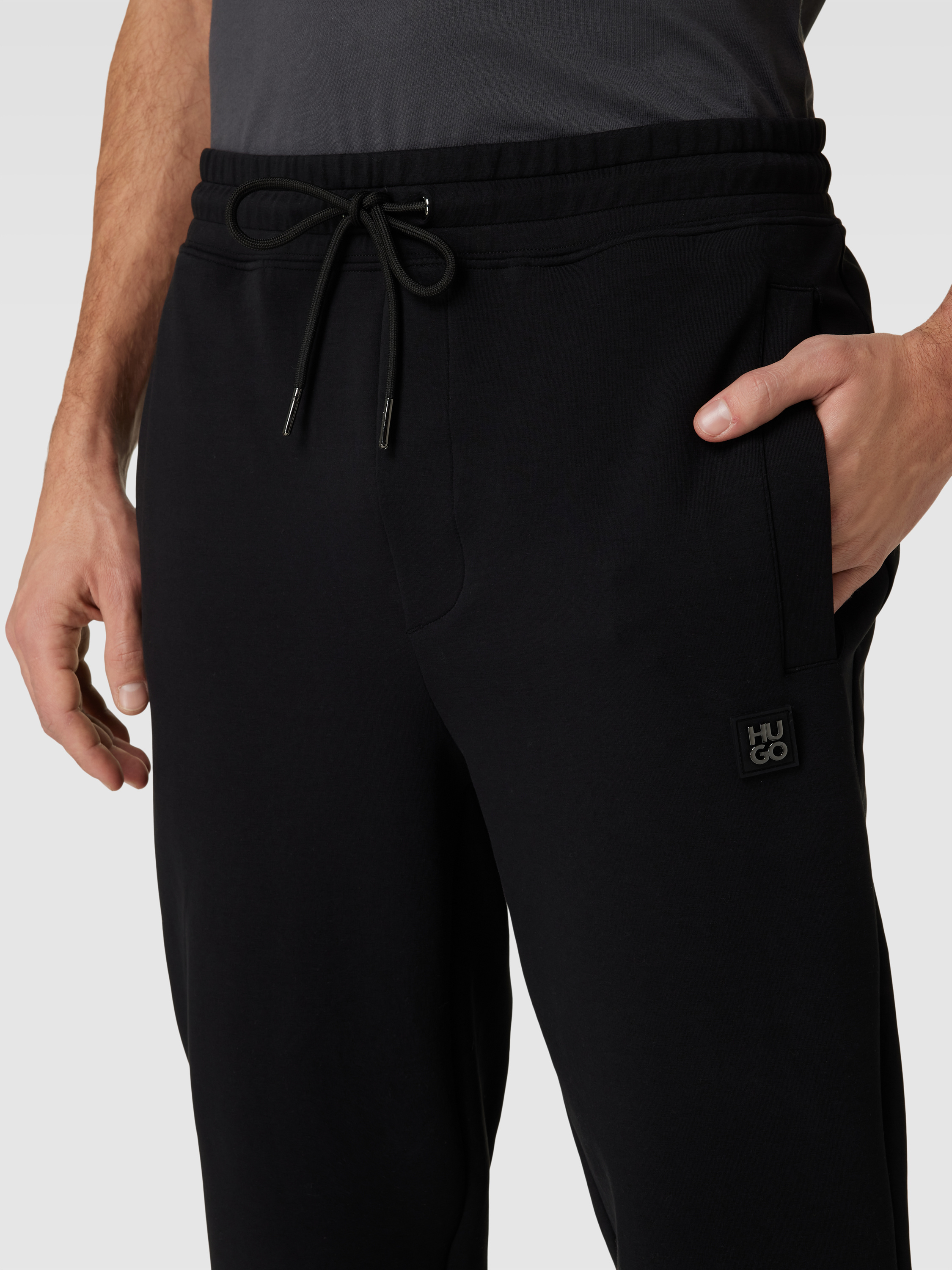 HUGO Sweatpants met tunnelkoord, model 'Dimacs' in zwart online kopen | P&C