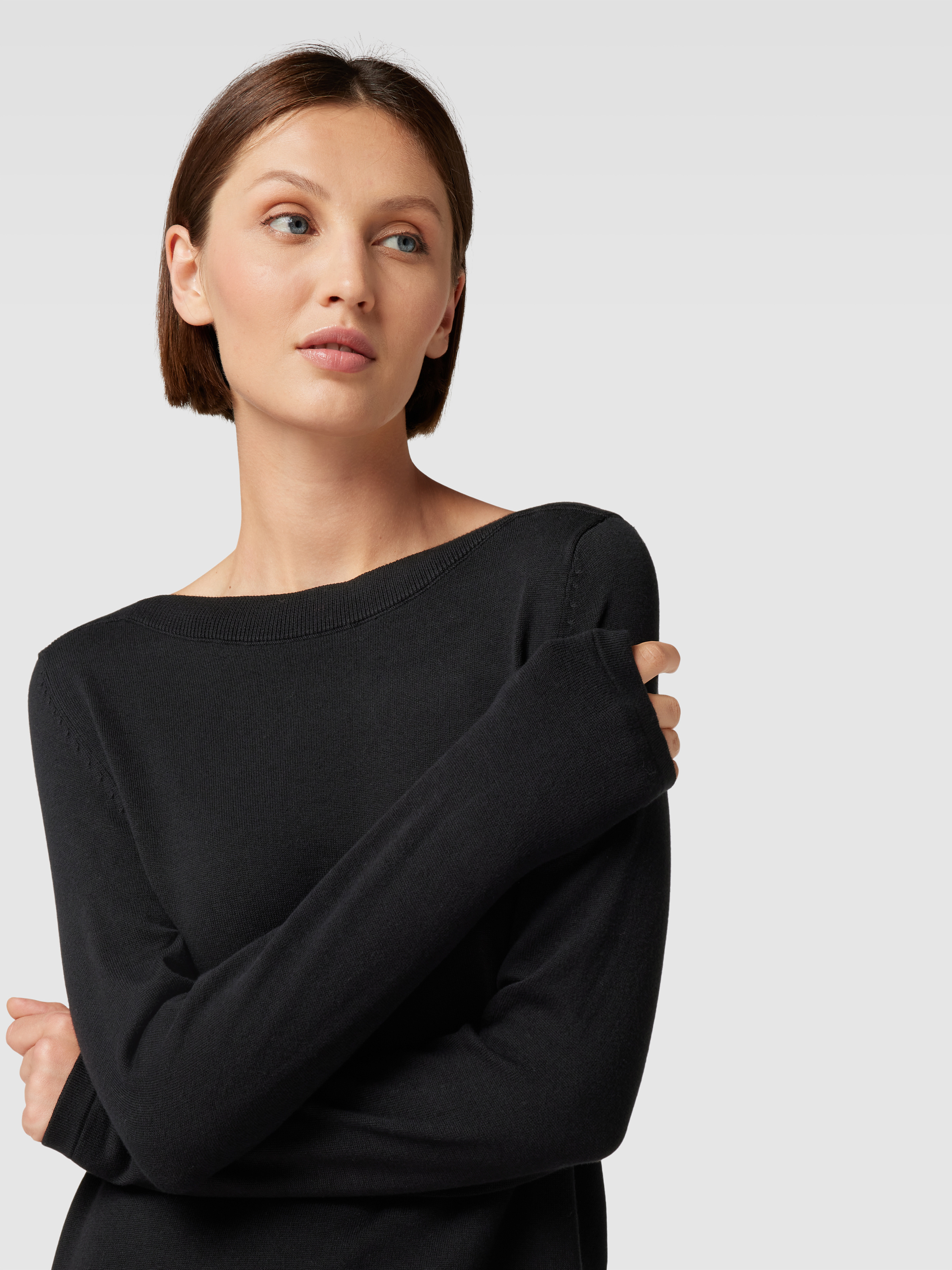 Esprit Knielange jurk met boothals in zwart online kopen | P&C