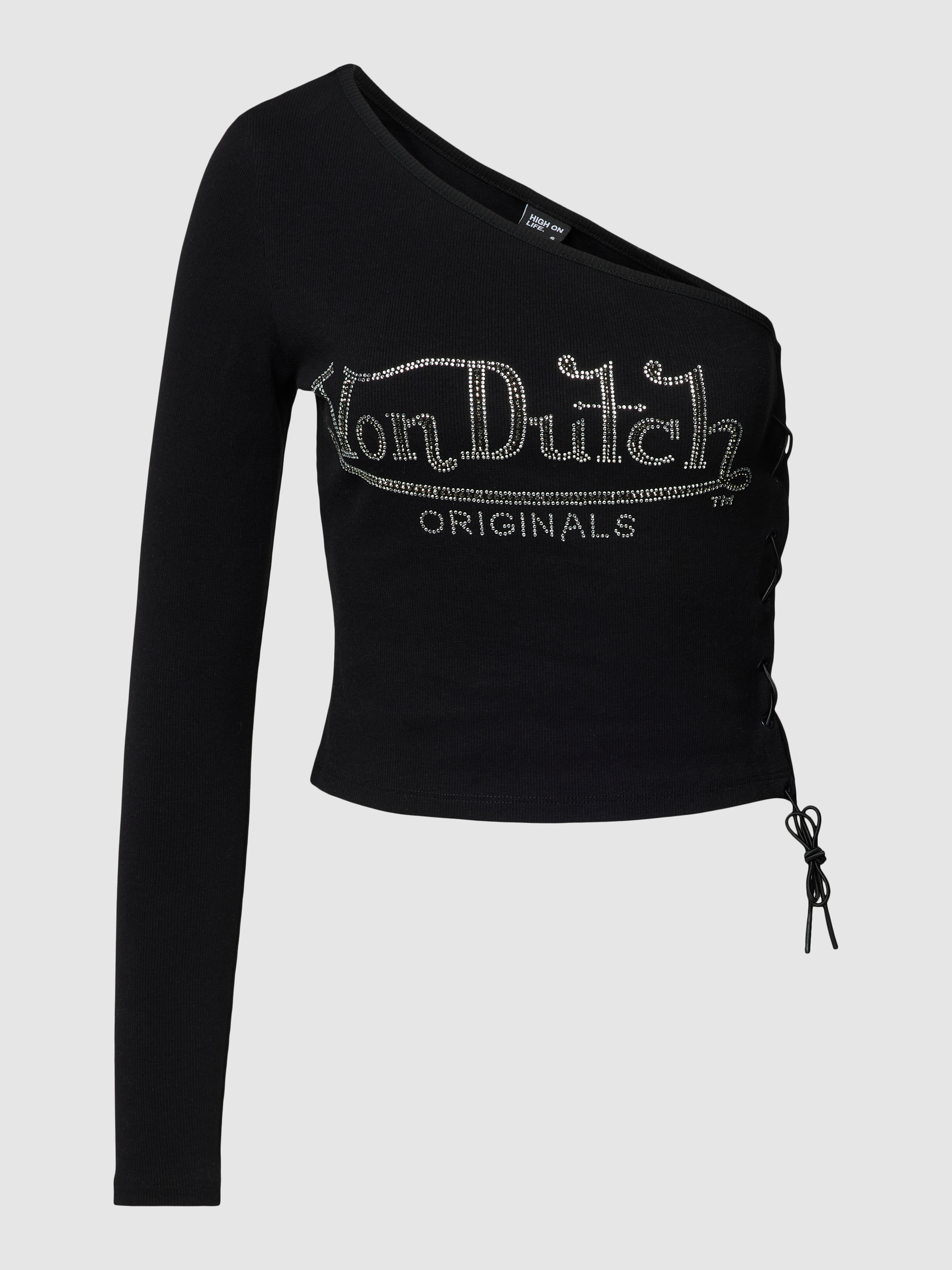 Von Dutch Kort shirt met lange mouwen in one shoulder-look, model ...