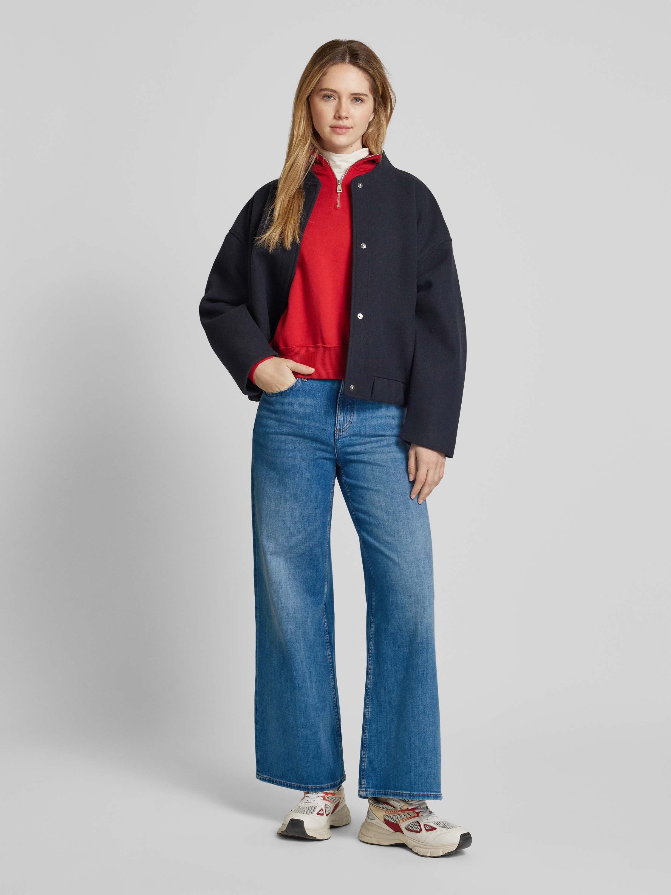 Marc O'Polo Wide Leg Jeans aus Baumwoll-Mix mit Kontrastnähten Modell ...