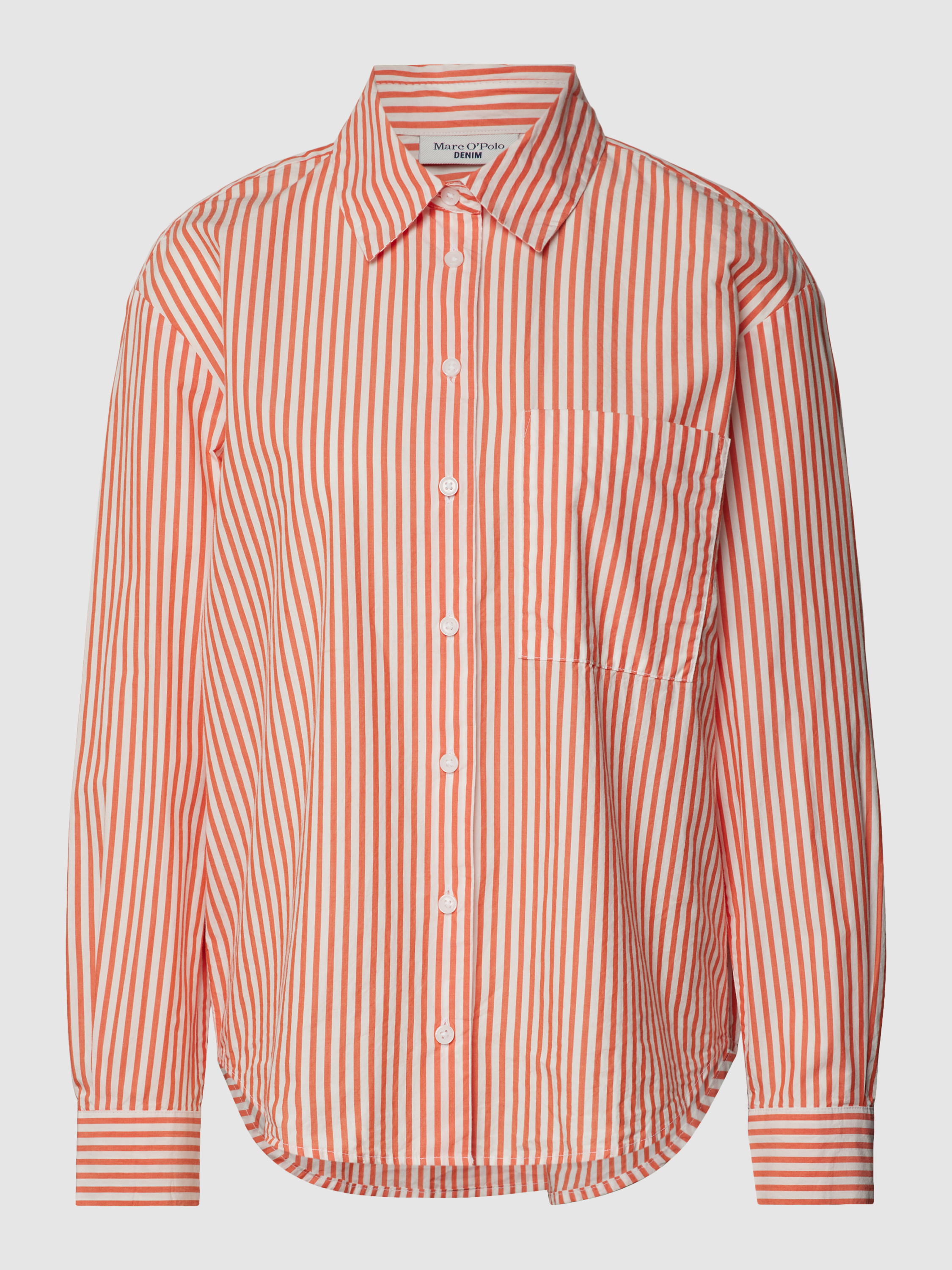 Marc O'Polo Denim Hemdbluse mit Streifenmuster (orange) online kaufen