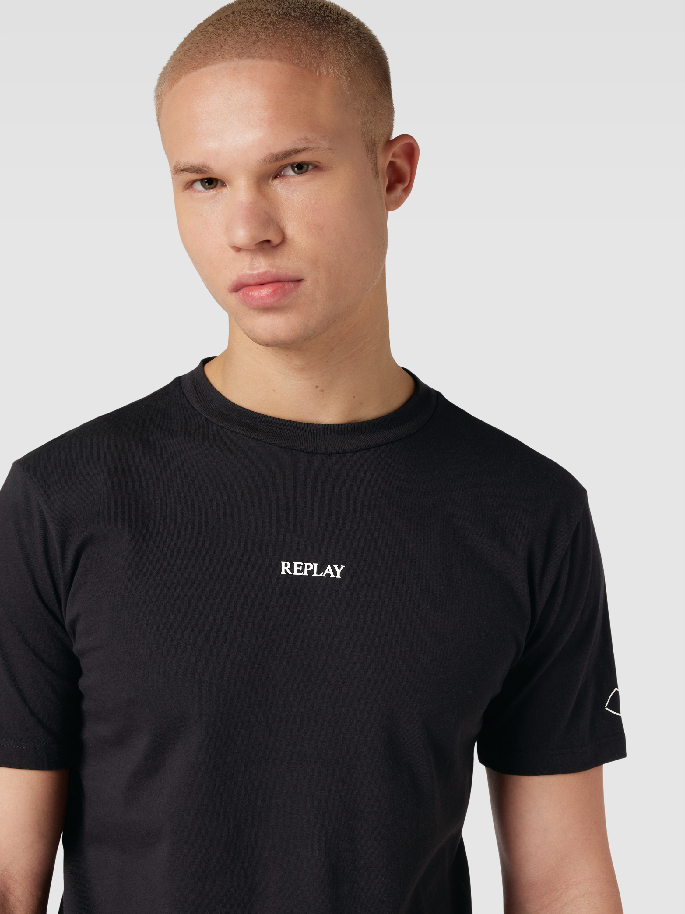 Replay T-Shirt mit Label-Print (anthrazit) online kaufen