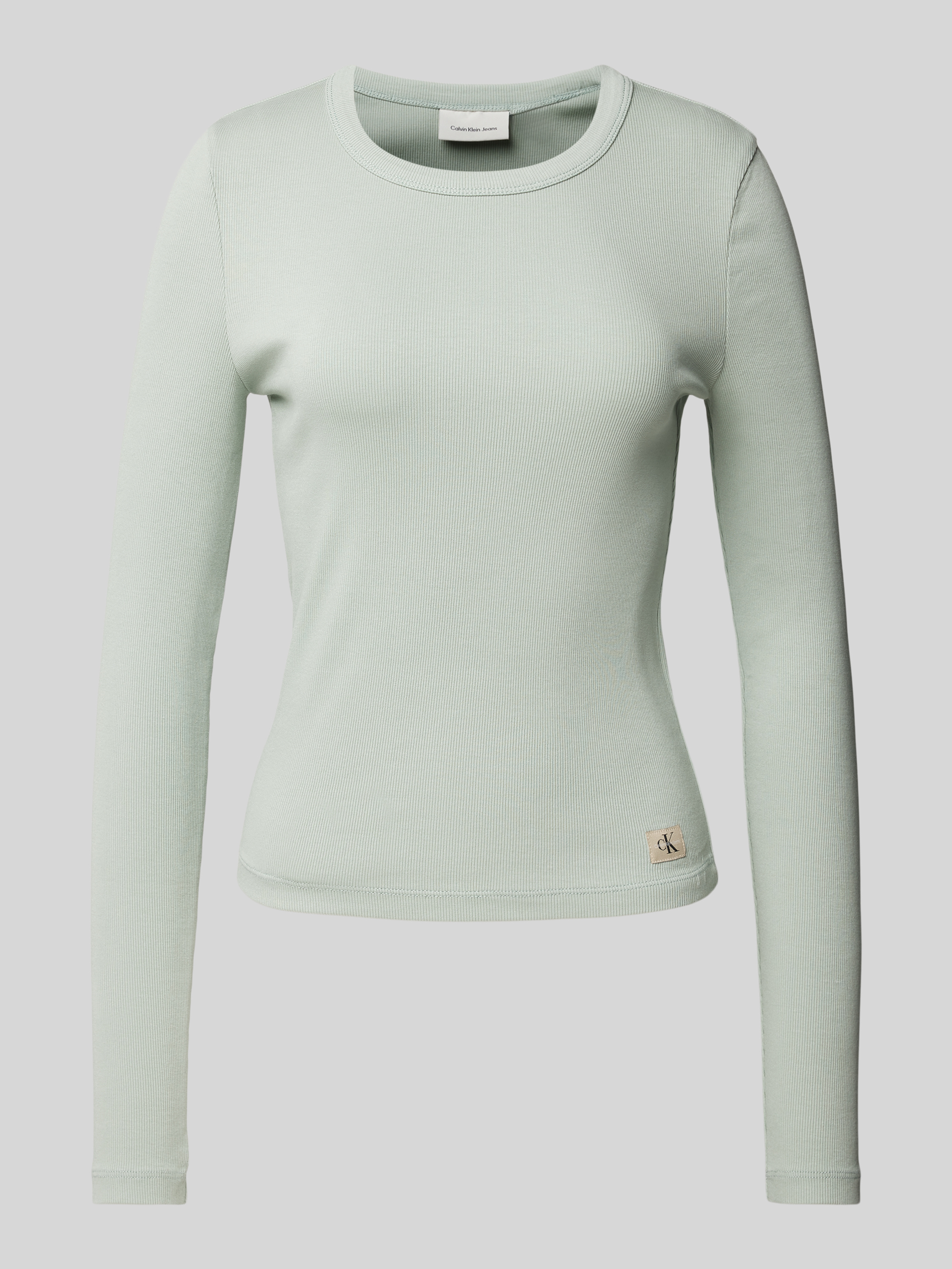 Calvin Klein Jeans Longsleeve mit Label-Patch (schilf) online kaufen