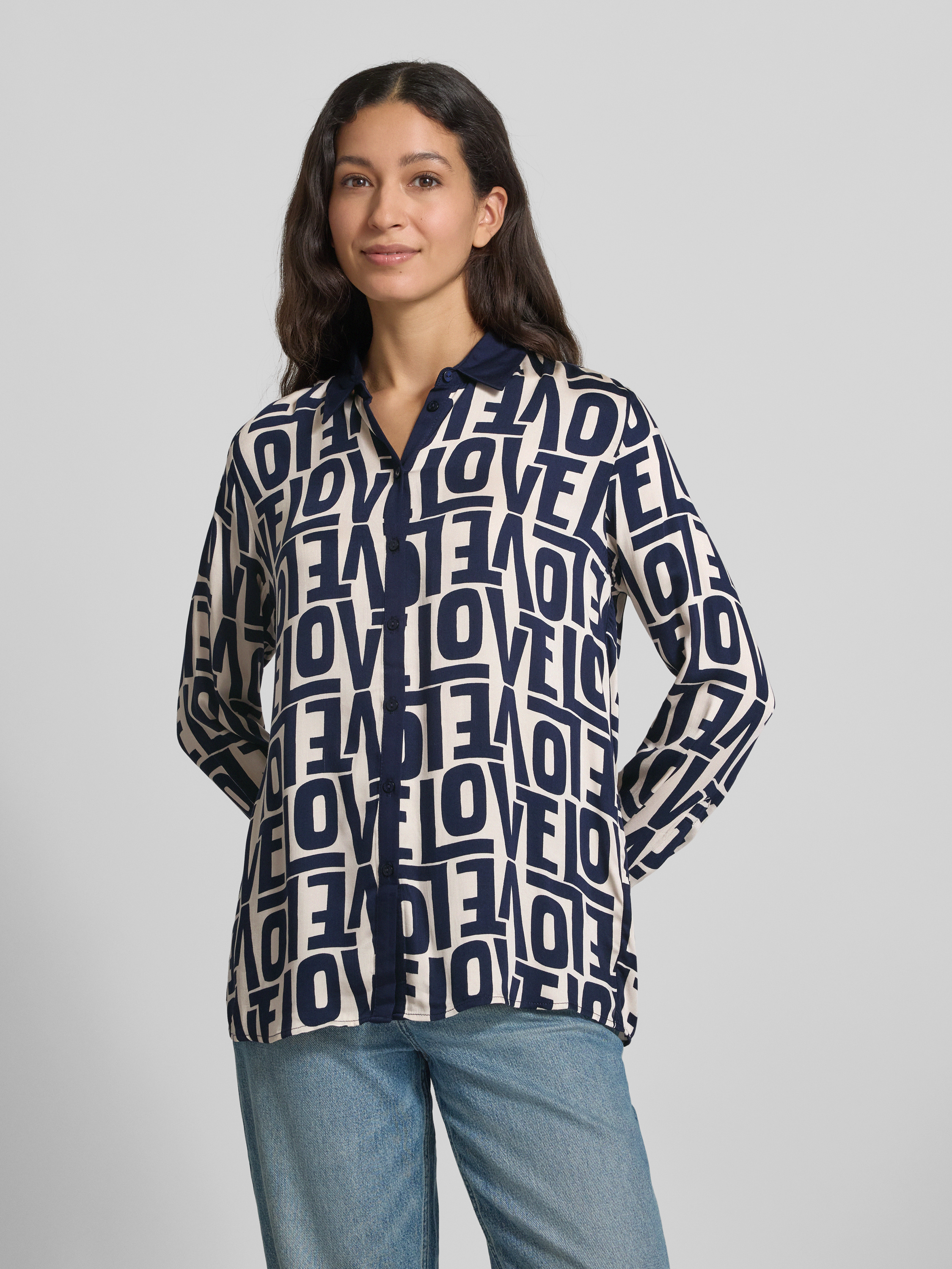 Kup online Milano Italy Bluzka koszulowa o kroju regular fit ze wzorem ...