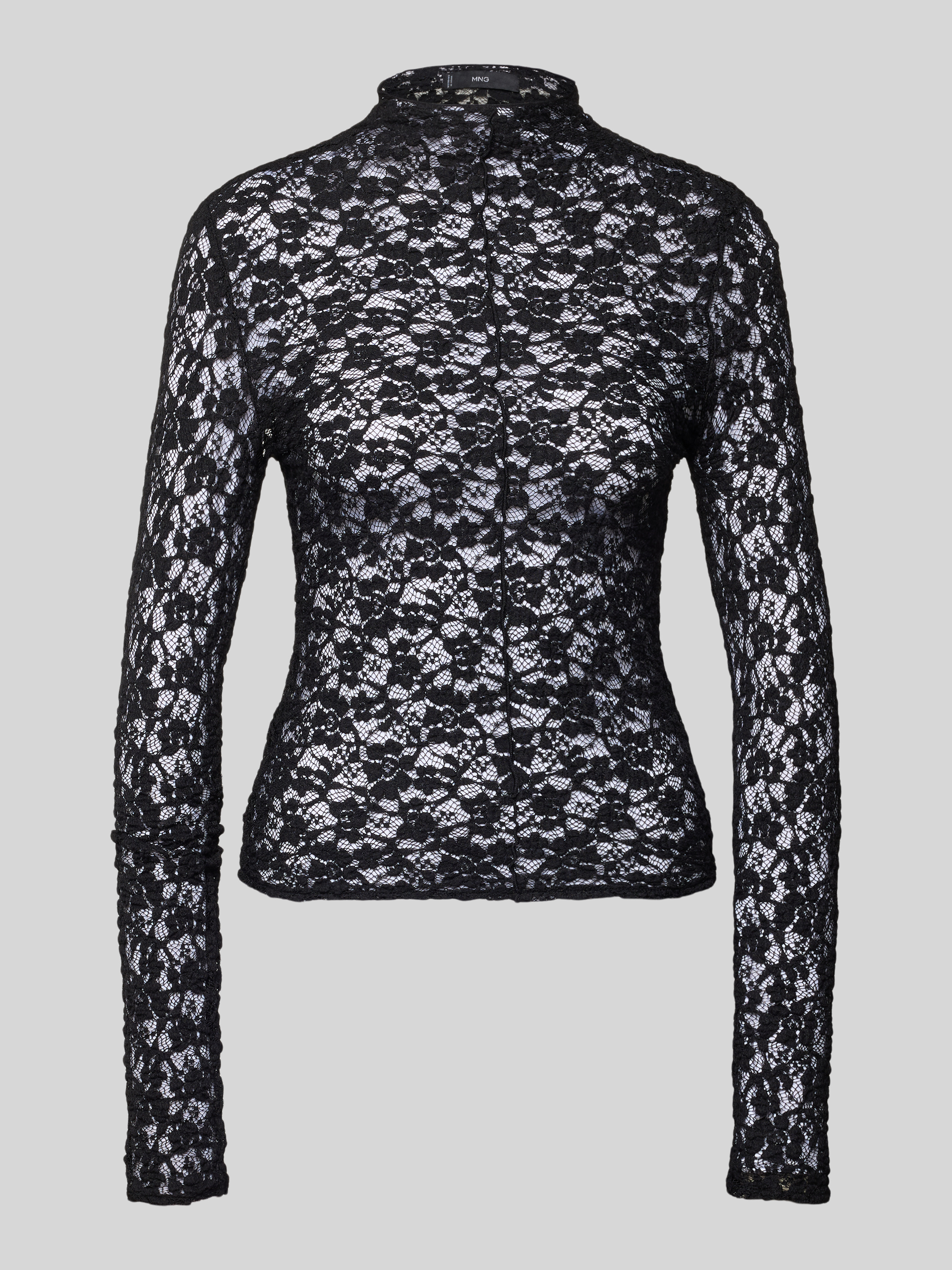 Mango Longsleeve mit Stehkragen Modell 'SELENA' (black) online kaufen