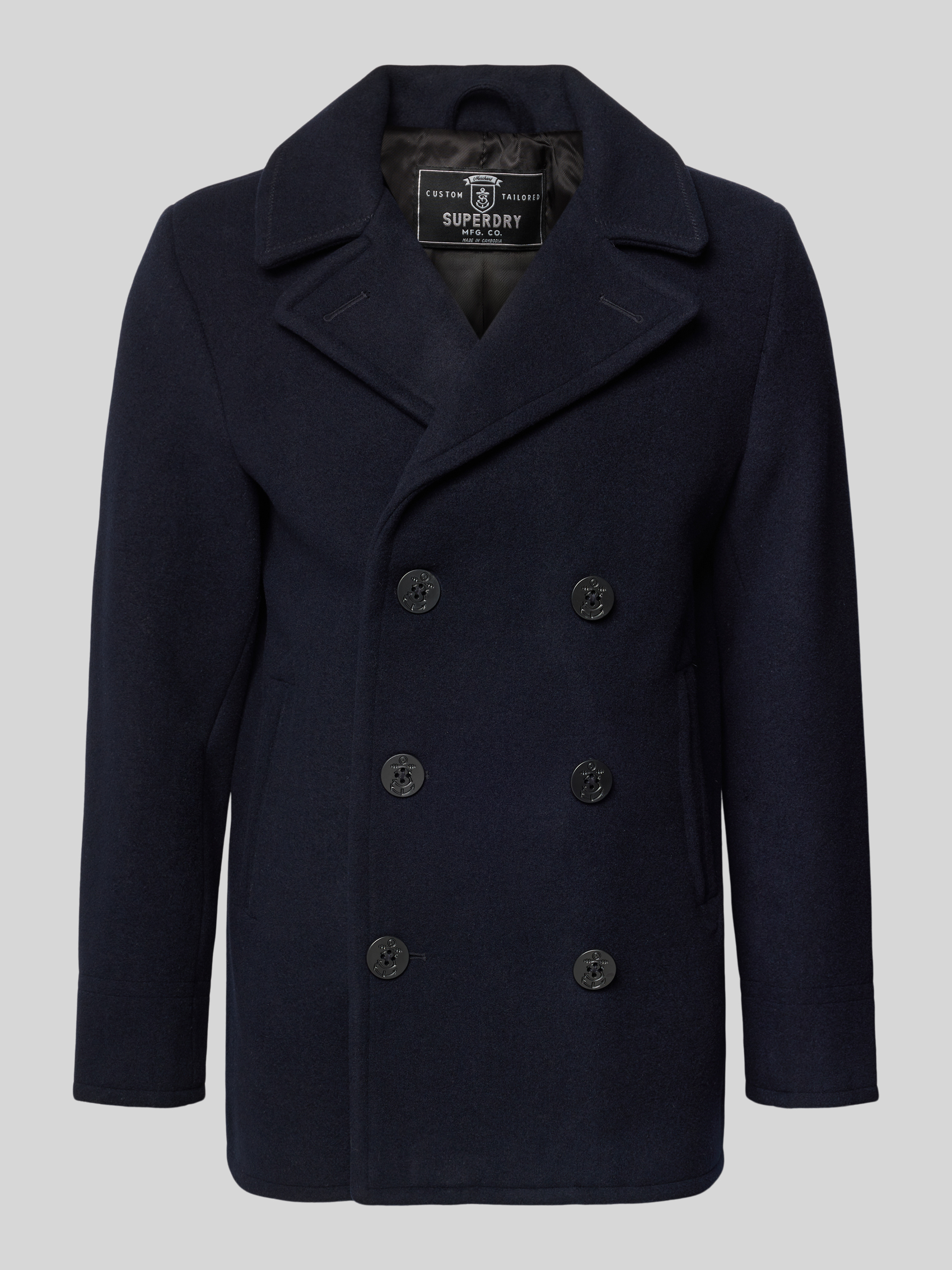 Superdry Dubbele rij knopen met reverskraag en steekzakken in ...