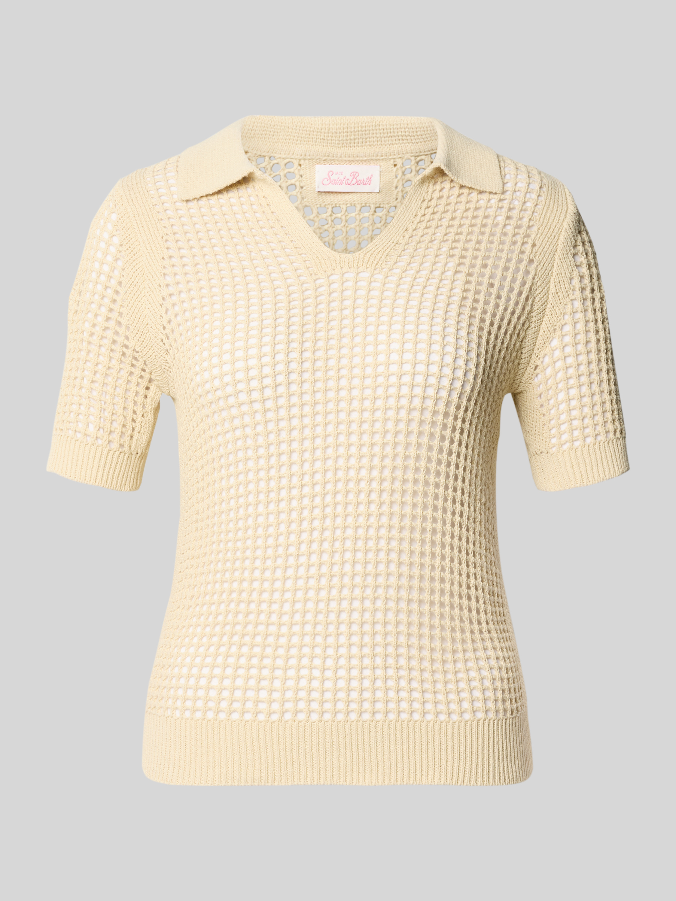 MC2 Saint Barth Strickshirt mit Umlegekragen Modell 'FLORA' (beige ...