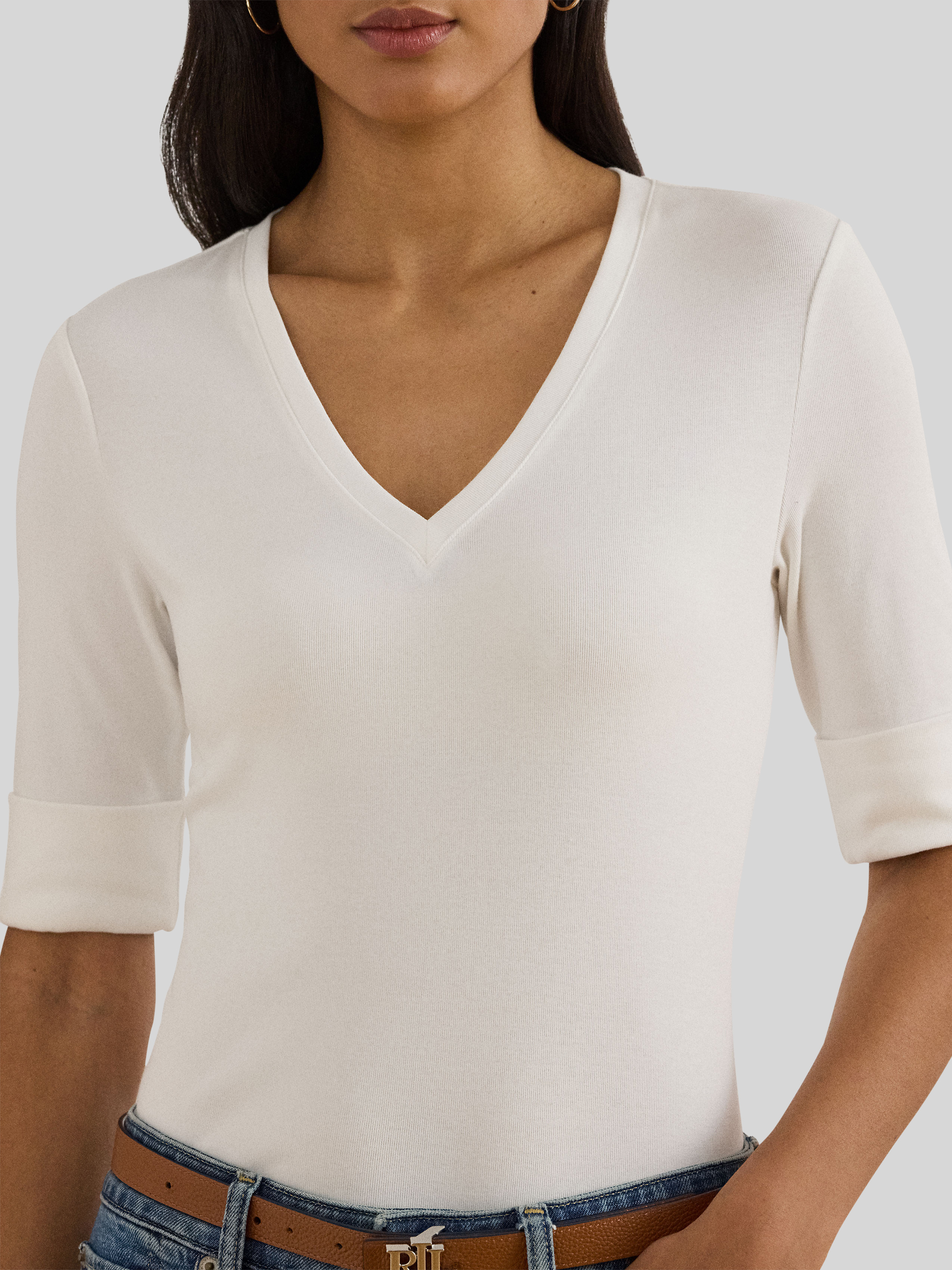 Lauren Ralph Lauren Slim Fit T-Shirt aus Baumwoll-Mix Modell 'JUDY ...