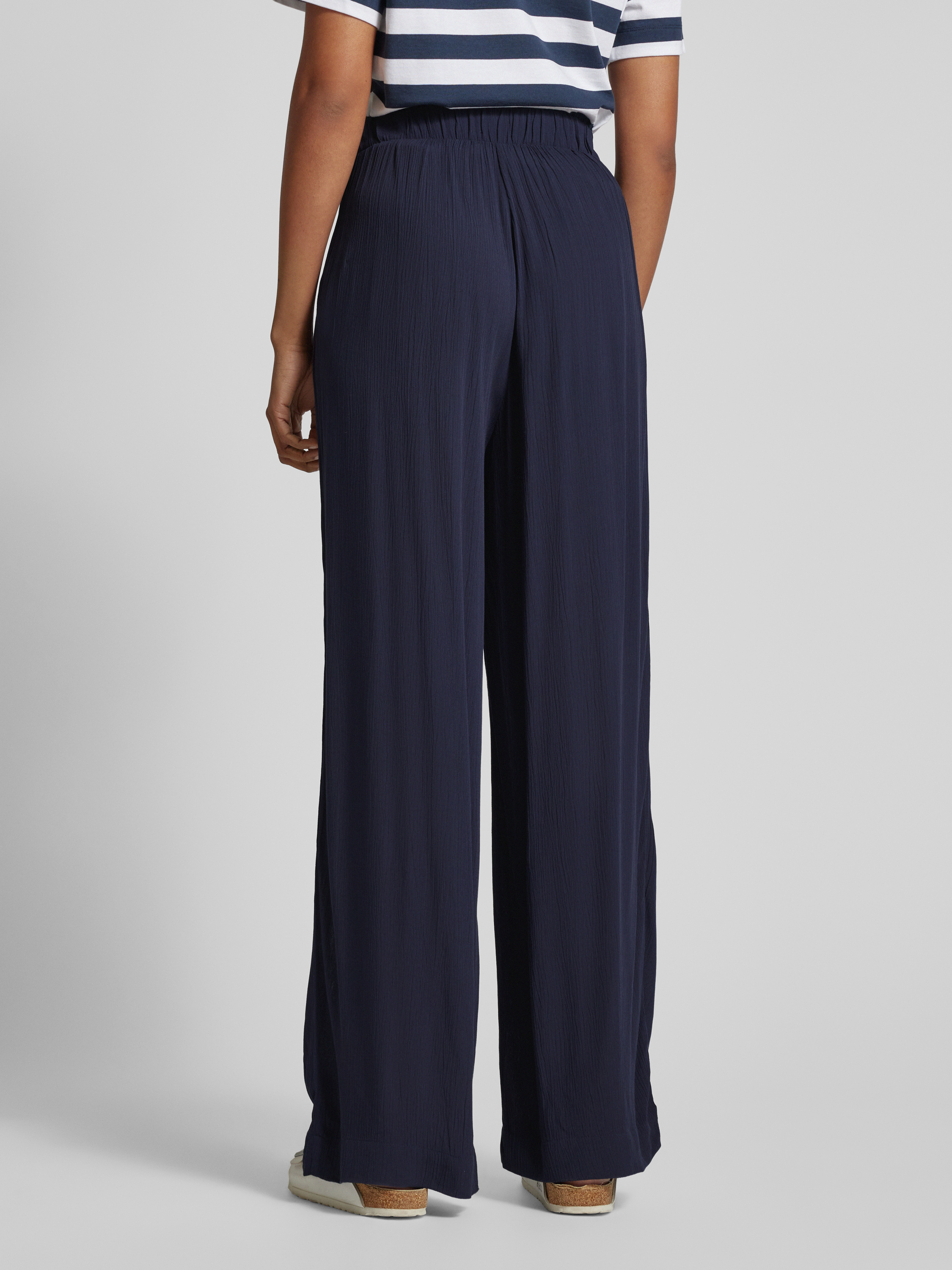 ICHI Wide Leg Stoffhose mit Bundfalten Modell 'MARRAKECH' (marine ...