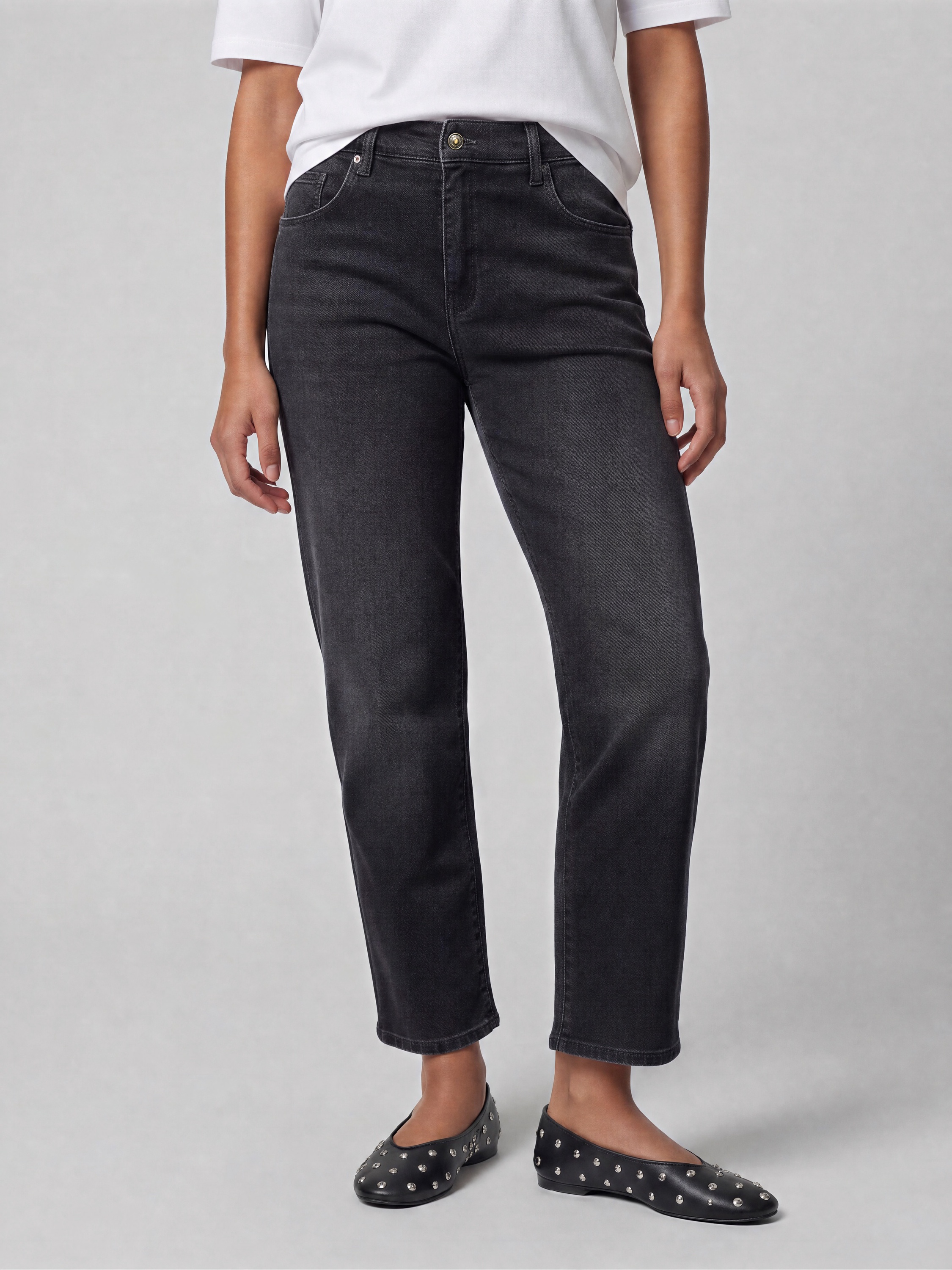Kup online MAC Jeansy barrel z mieszanki bawełny model 'DANNI' (czarny)
