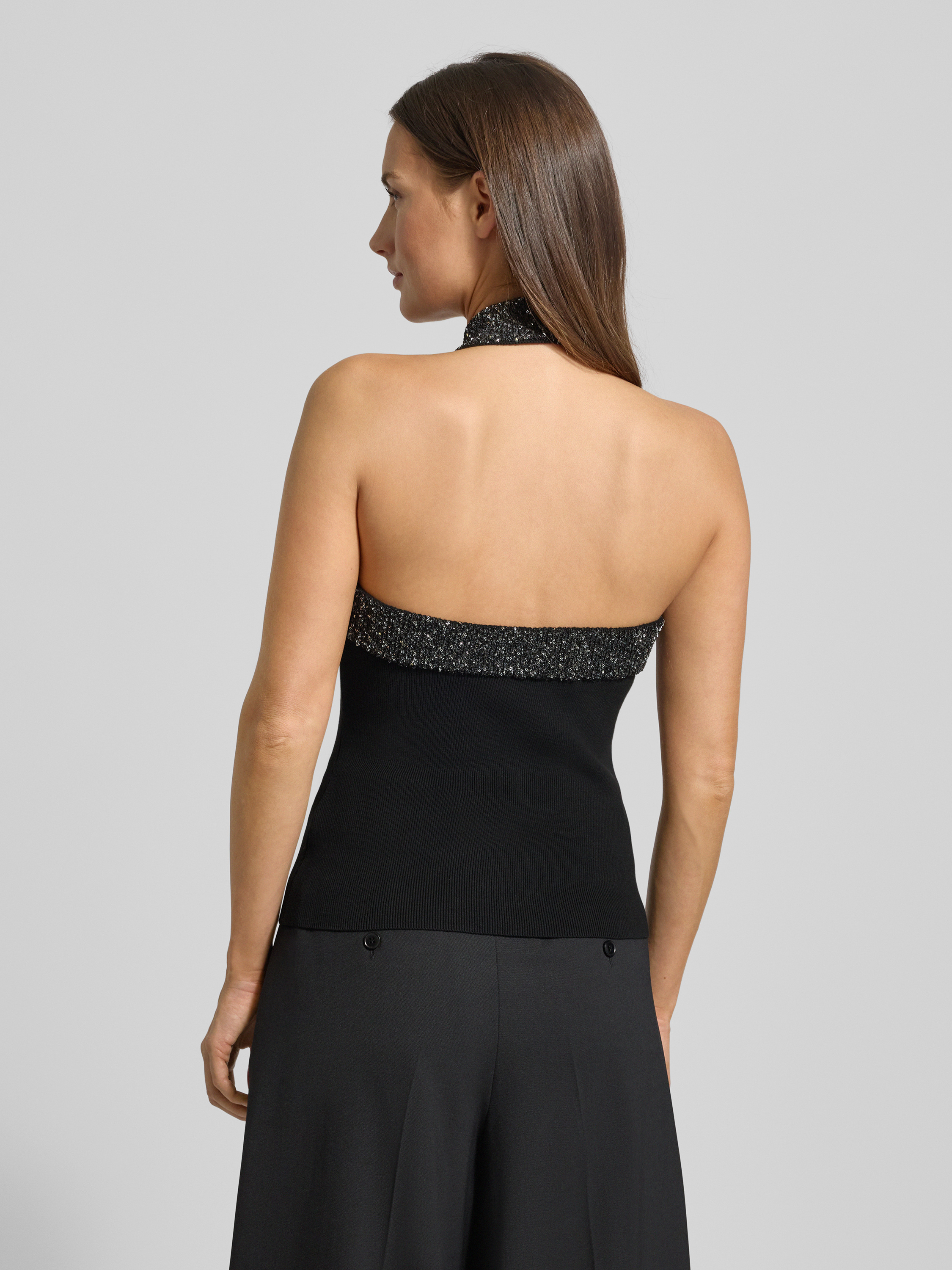 Mango Blusentop mit Neckholder (black) online kaufen