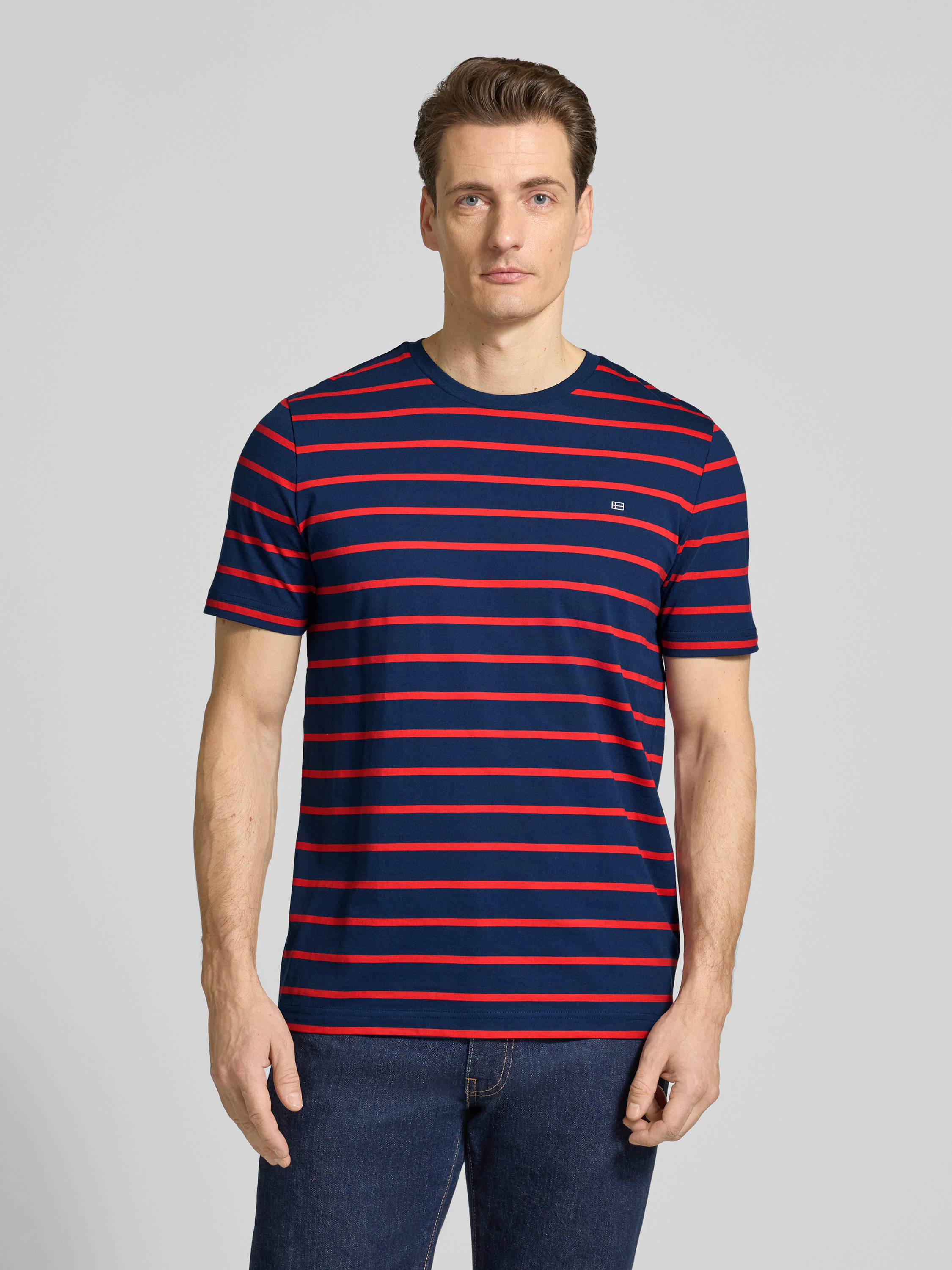 Christian Berg Men Regular Fit T-Shirt Mit Logo-Stitching (dunkelblau ...