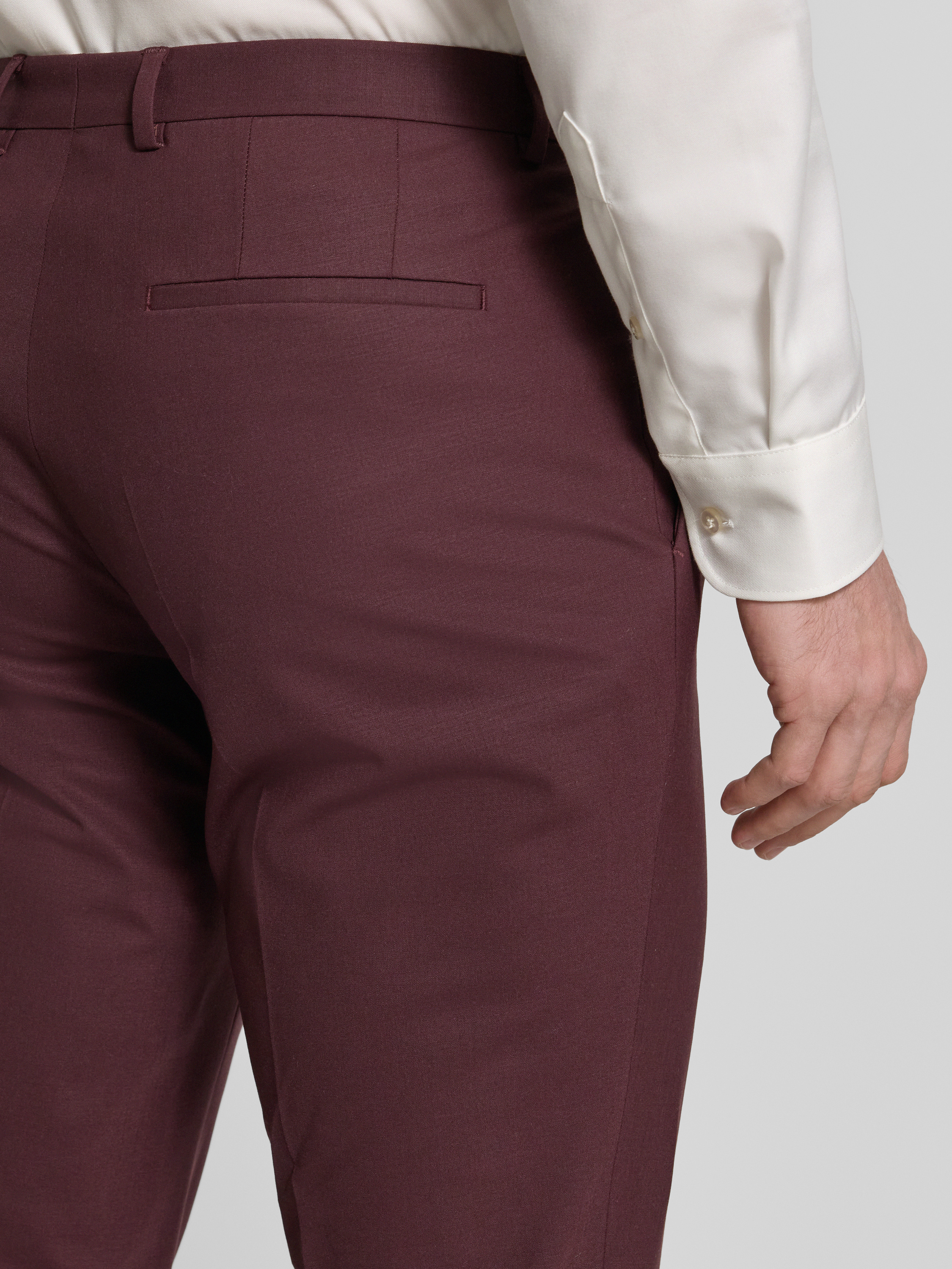 HUGO Slim fit pantalon van wolmix, model 'ARTI-HESTEN' in bordeaux ...