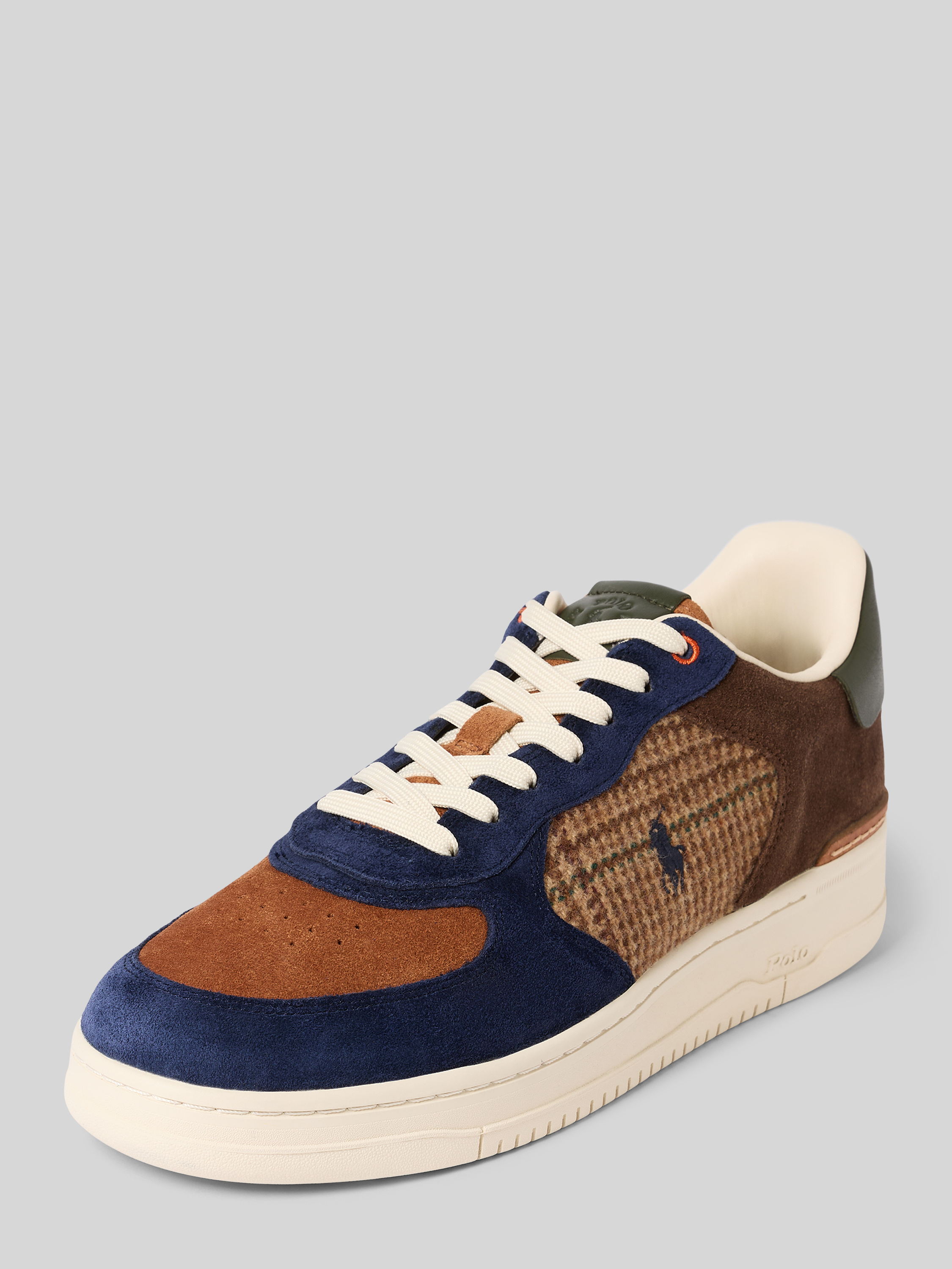 Polo Ralph Lauren Sneakers met labelstitching, model 'VARICK' in beige ...