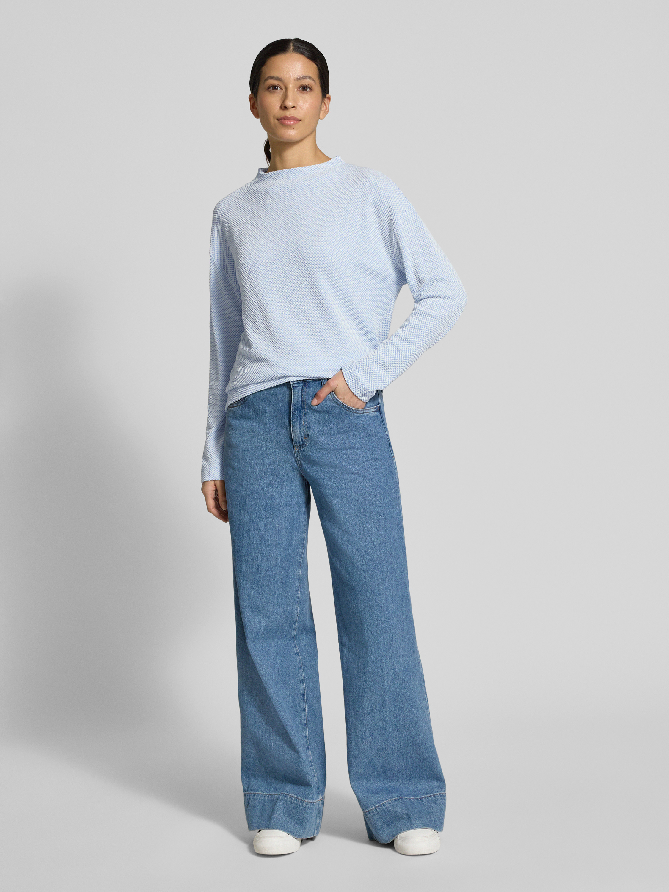 OPUS Relaxed fit sweatshirt met Opstaande kraag Model 'Serata' in ...
