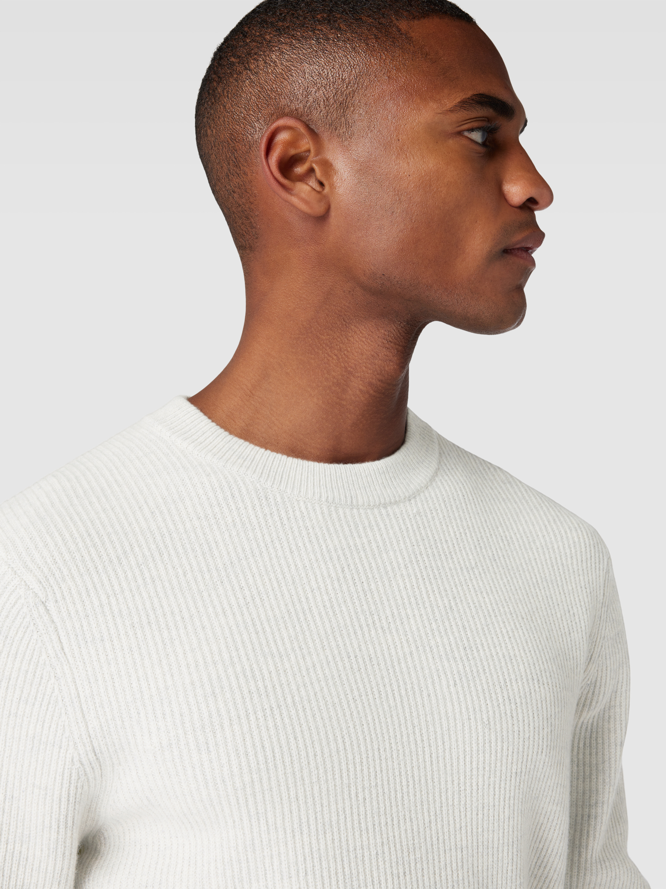 Profuomo Strickpullover in Melange-Optik (hellgrau) online kaufen