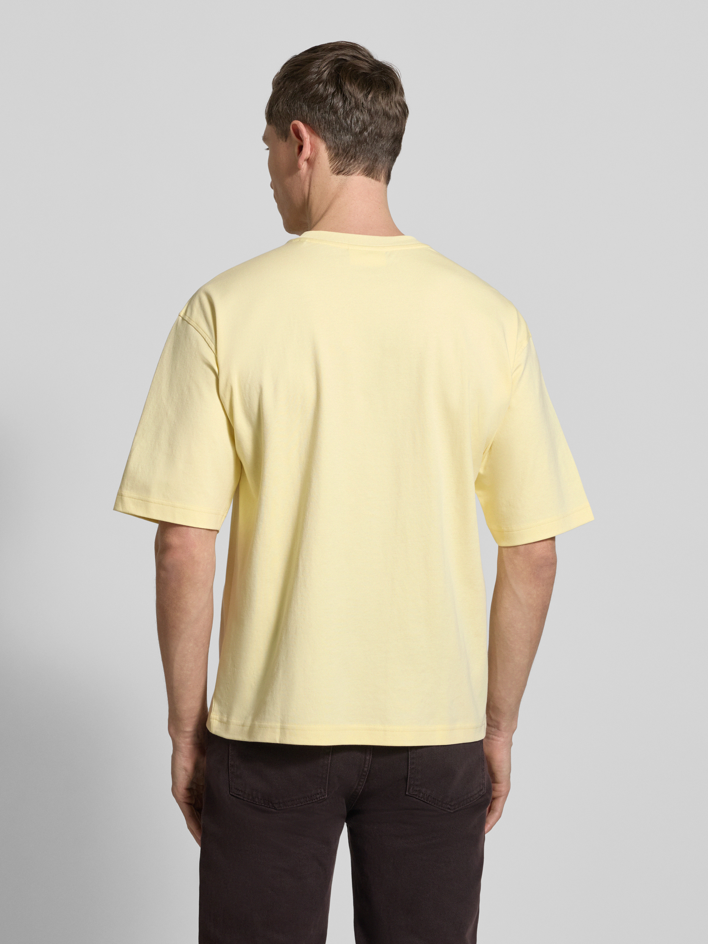 JAKE*S STUDIO MEN Regular fit T-shirt van puur katoen in pastelgeel ...