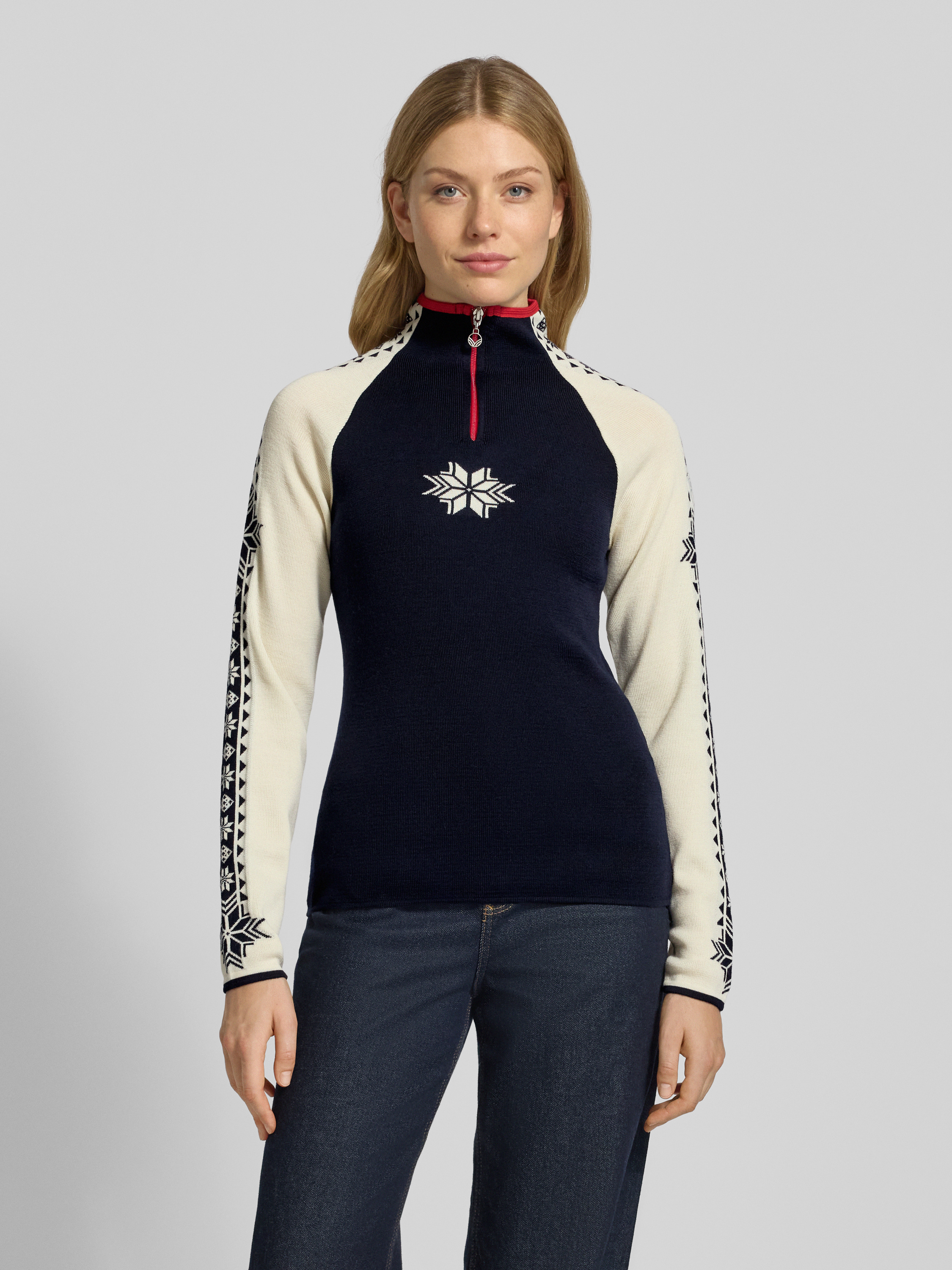 Kup online Dale of Norway Troyer o kroju slim fit z wełny z zamkiem ...