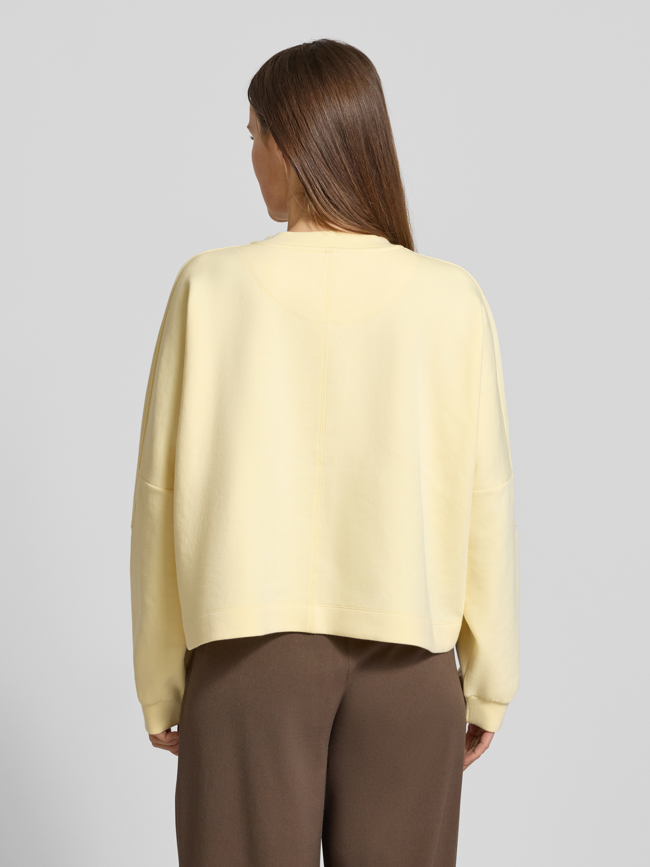 Marc Cain Oversized Sweatshirt mit gerippten Abschlüssen (hellgelb ...