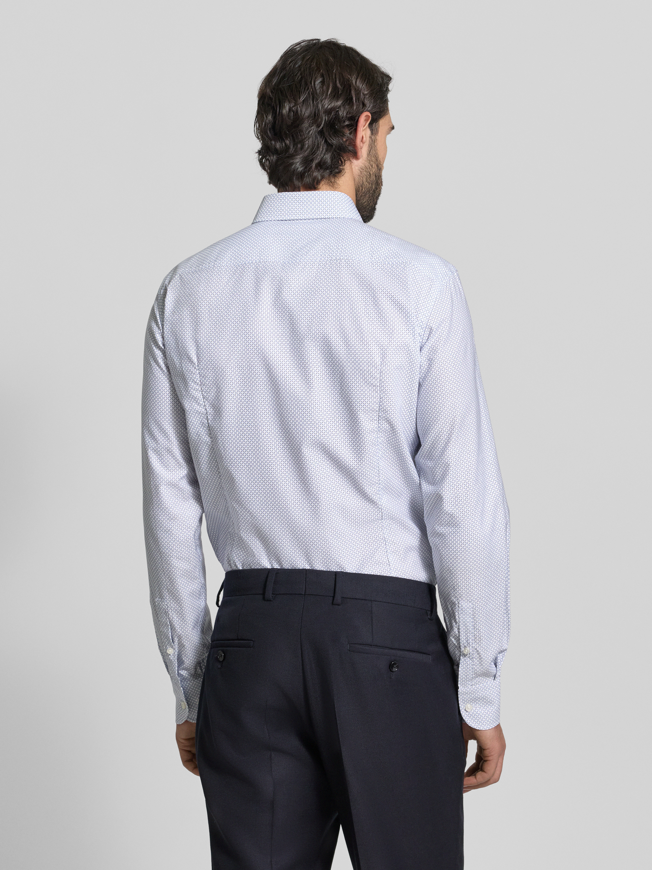 BOSS Slim fit zakelijk overhemd van een mix van lyocell en katoen ...