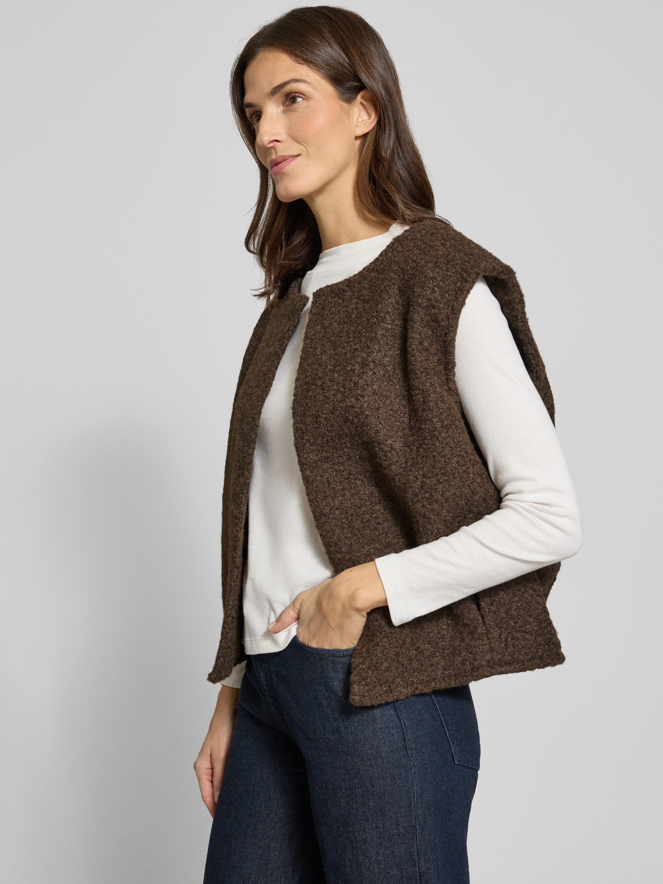 VILLA SOPHIE Regular Fit Weste mit Woll-Anteil Modell 'THEA' (taupe ...