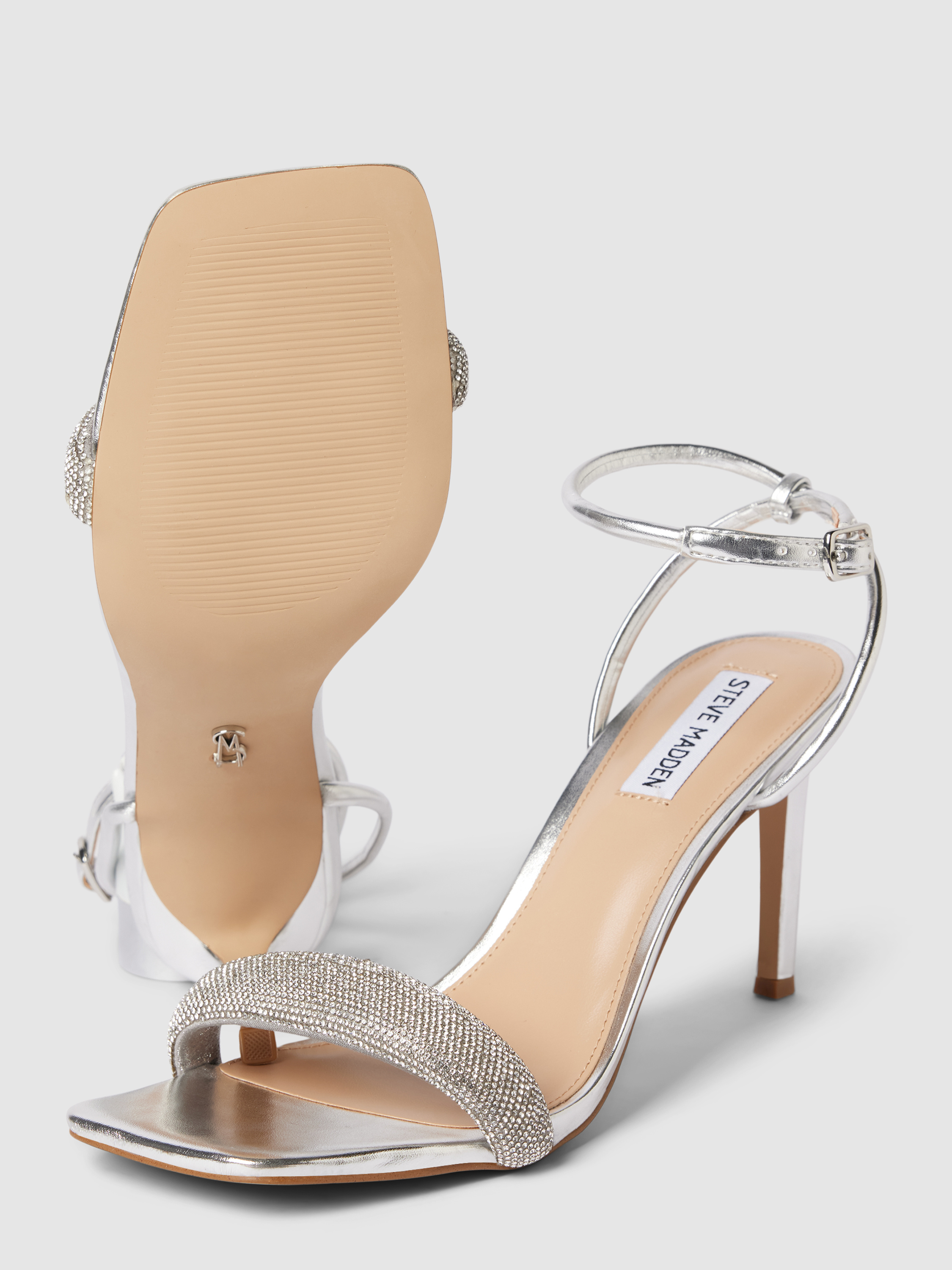 Steve Madden Sandalette mit Strasssteinbesatz Modell 'ENTICE' (silber) online kaufen