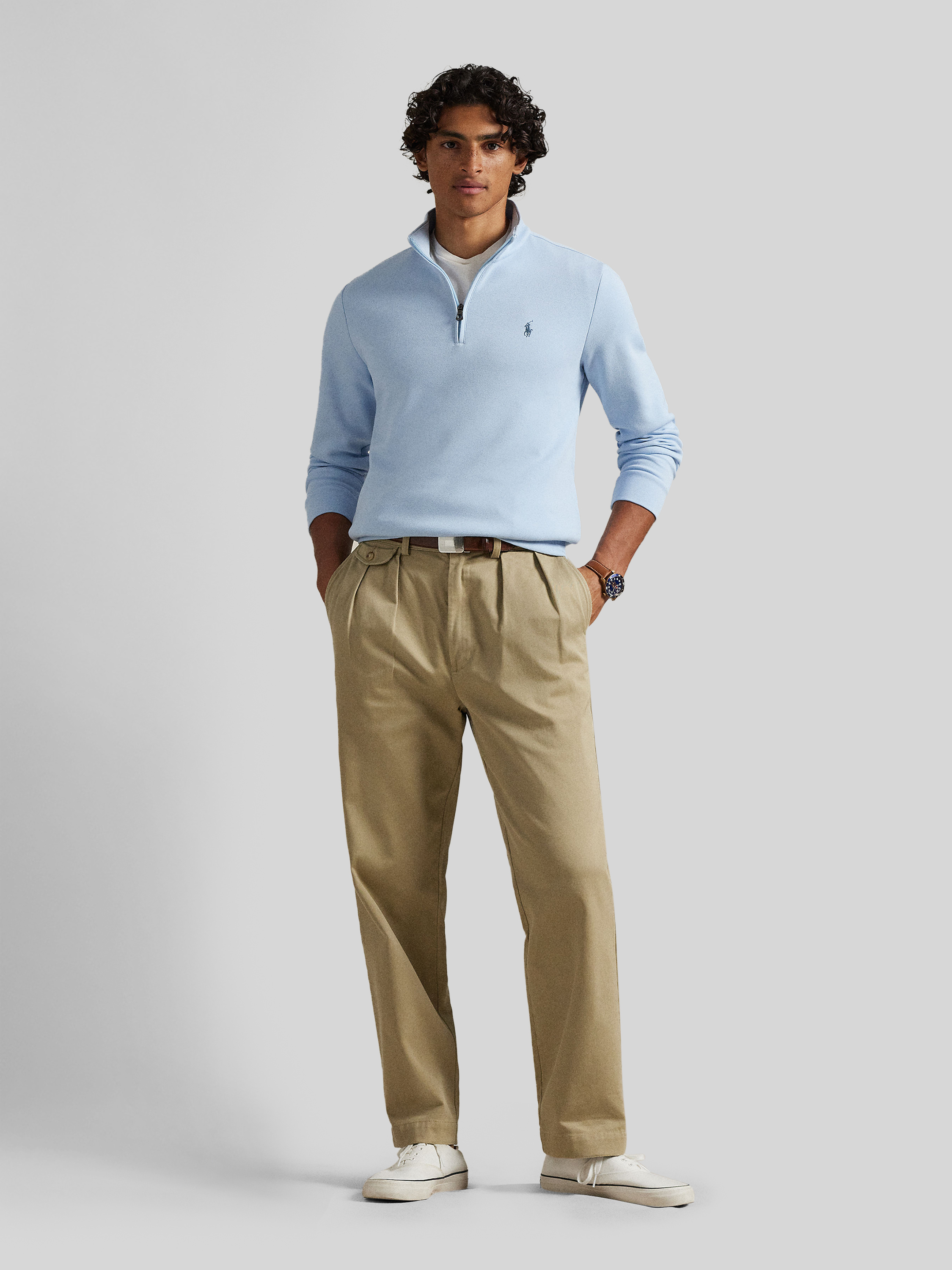 Polo Ralph Lauren Regular Fit Troyer aus Baumwoll-Mix (bleu) online kaufen