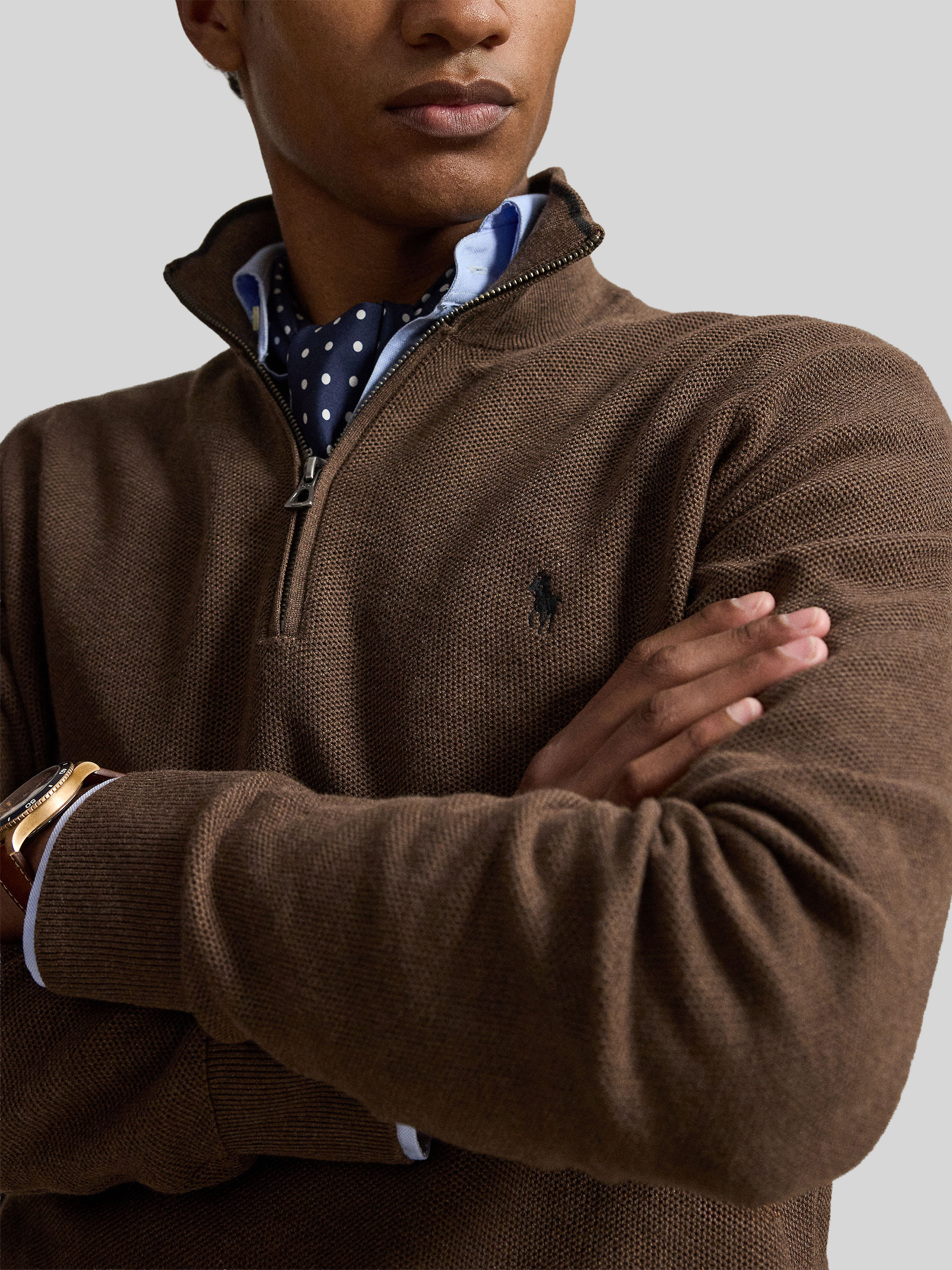 Polo Ralph Lauren Regular Fit Troyer aus reiner Baumwolle (dunkelbraun ...