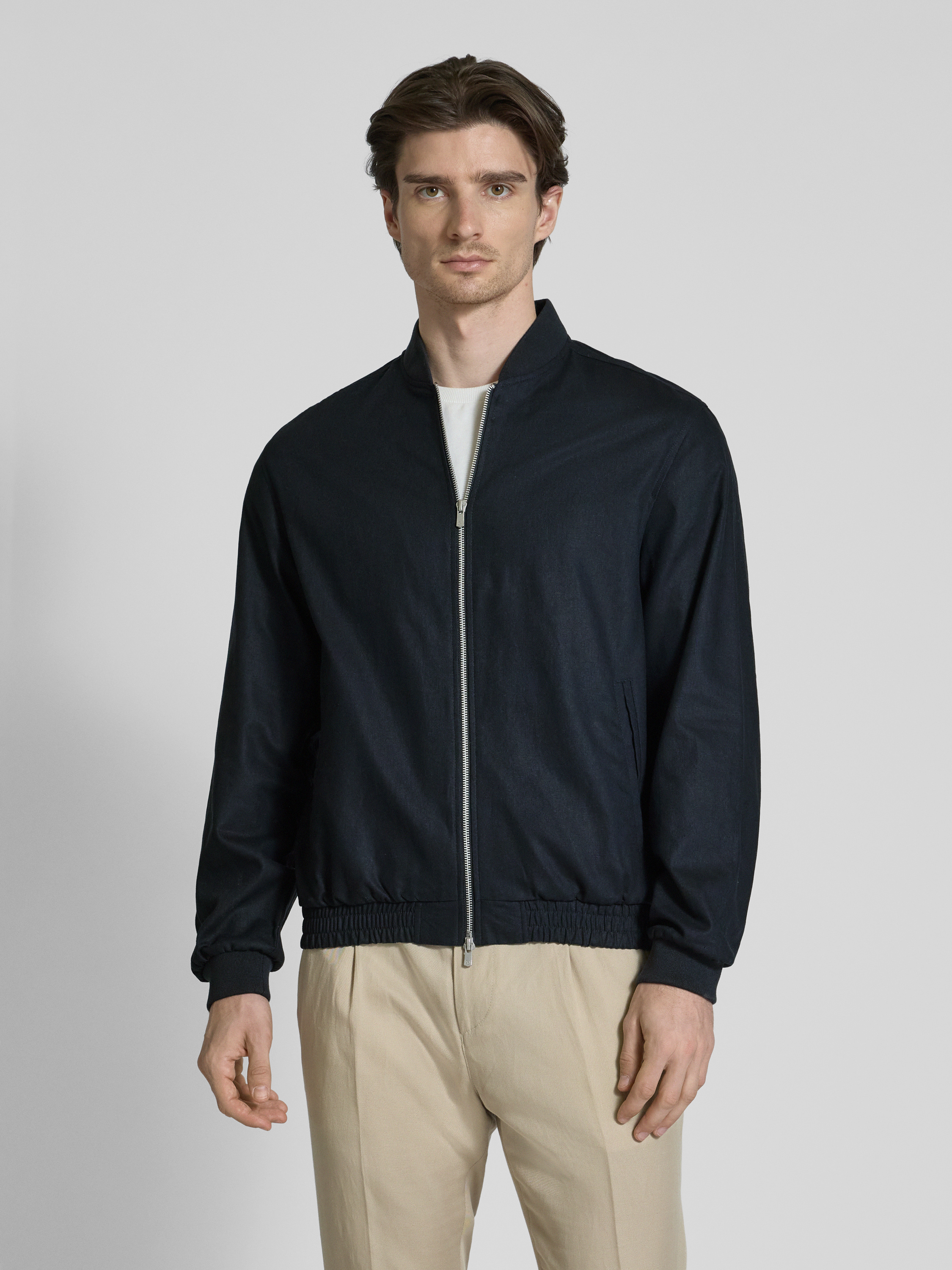 Jack & Jones Premium Bomberjacke aus Leinen-Baumwoll-Mix Modell ...