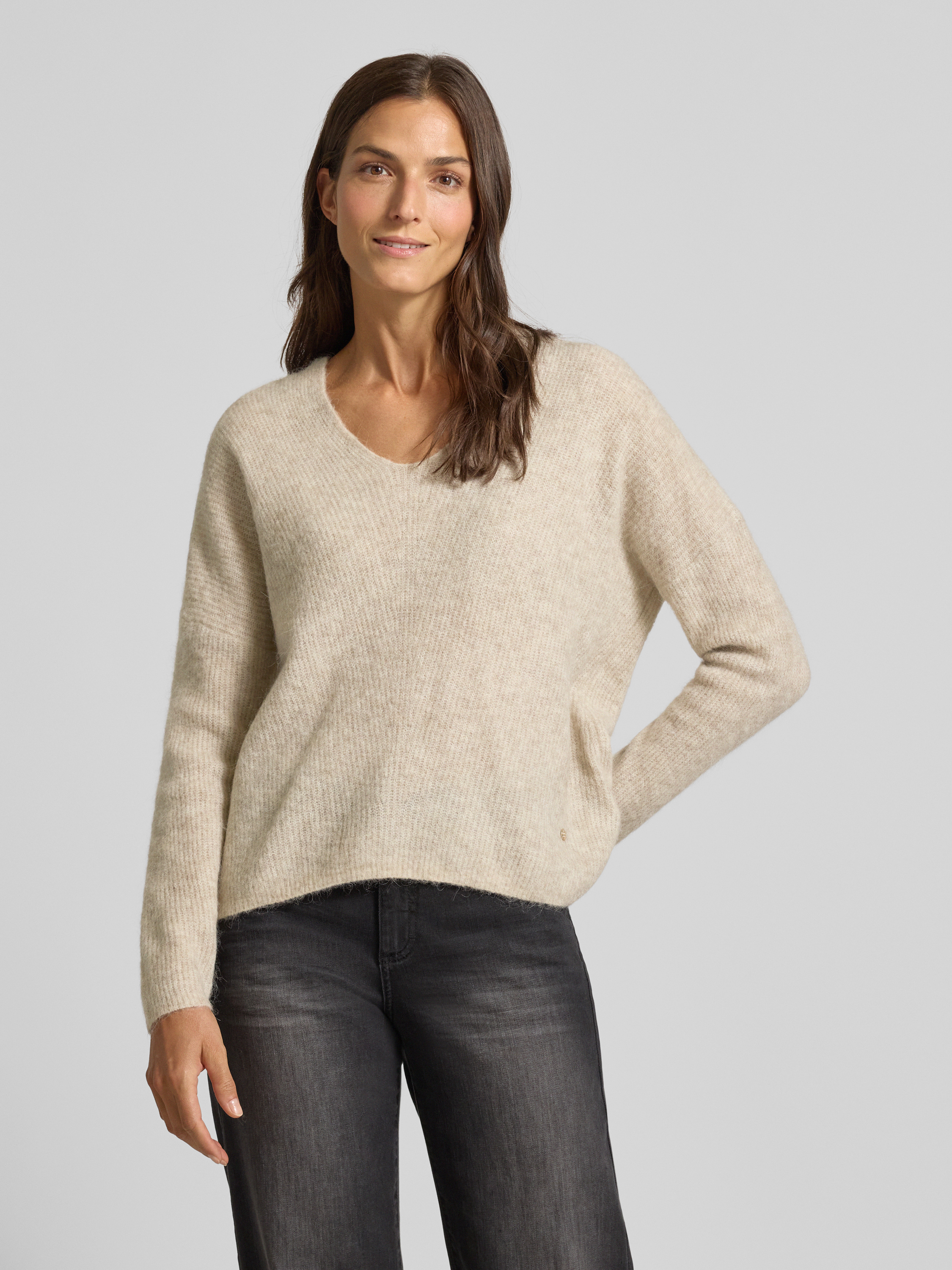 MOS MOSH Oversized Strickpullover aus Woll-Alpaka-Mix Modell 'THORA' (beige) online kaufen