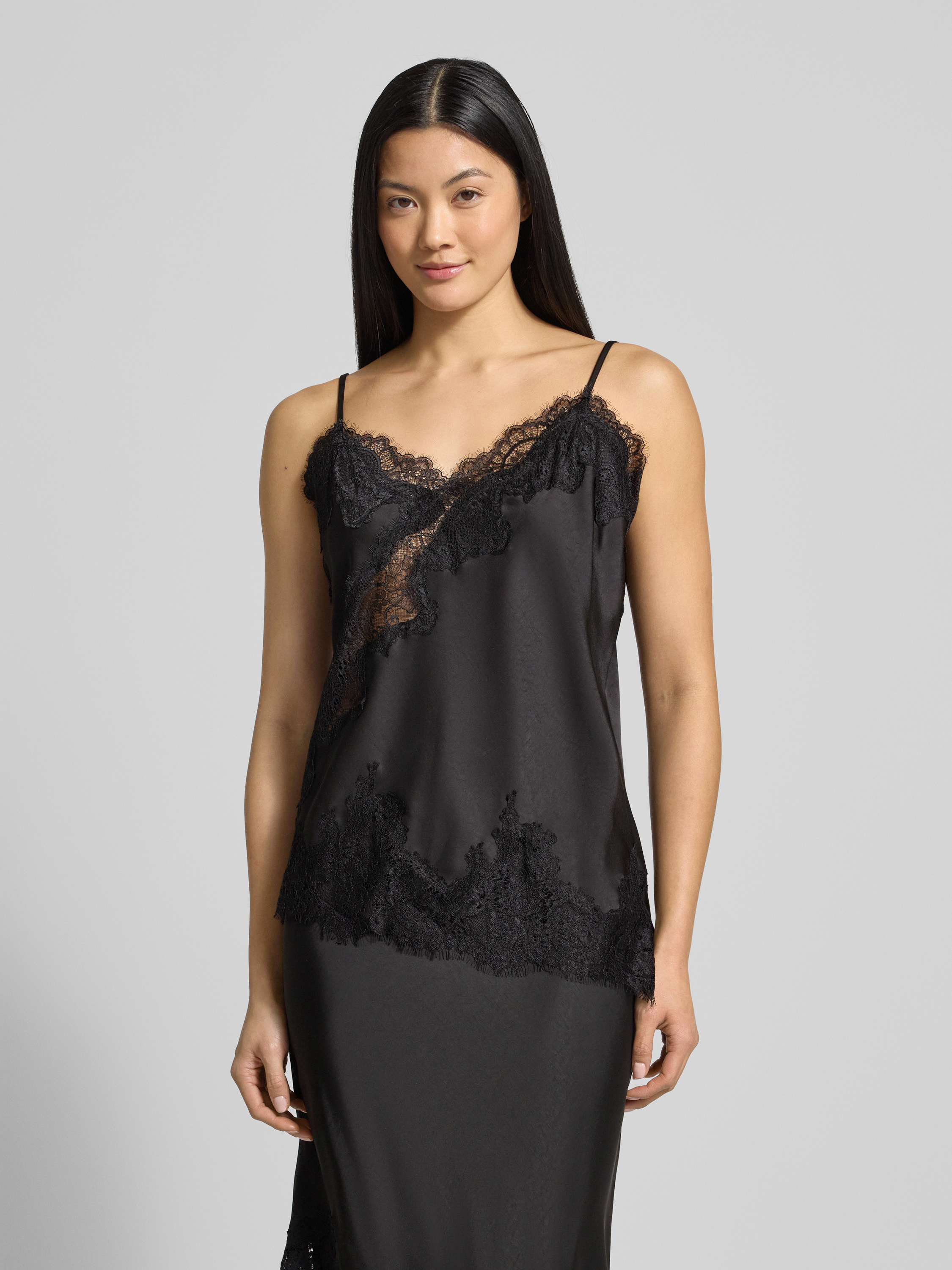 Neo Noir Trägertop mit Spitze Modell 'Viole' (black) online kaufen