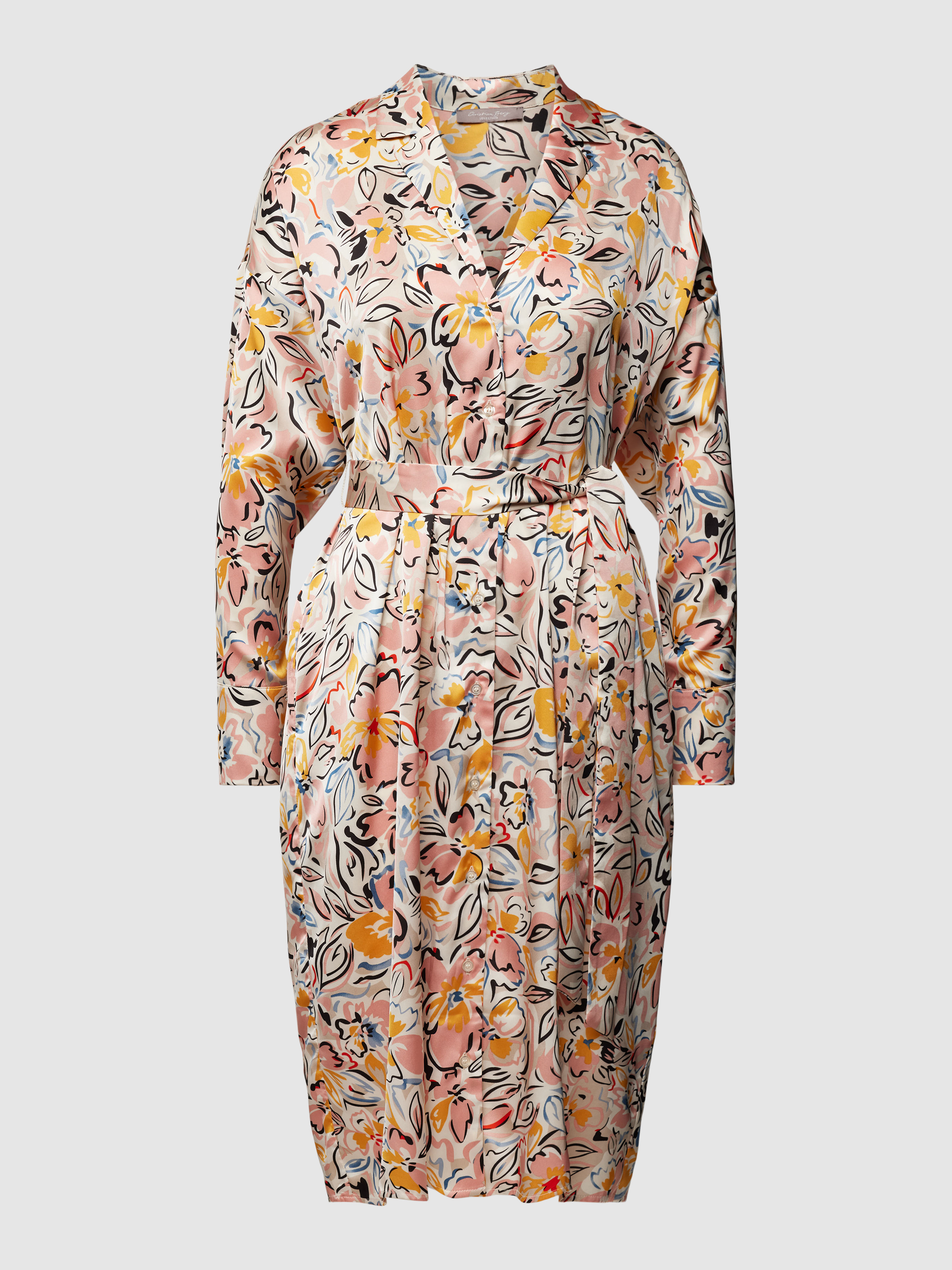 Christian Berg Woman Selection Midi-jurk met all-over motief in rosé ...