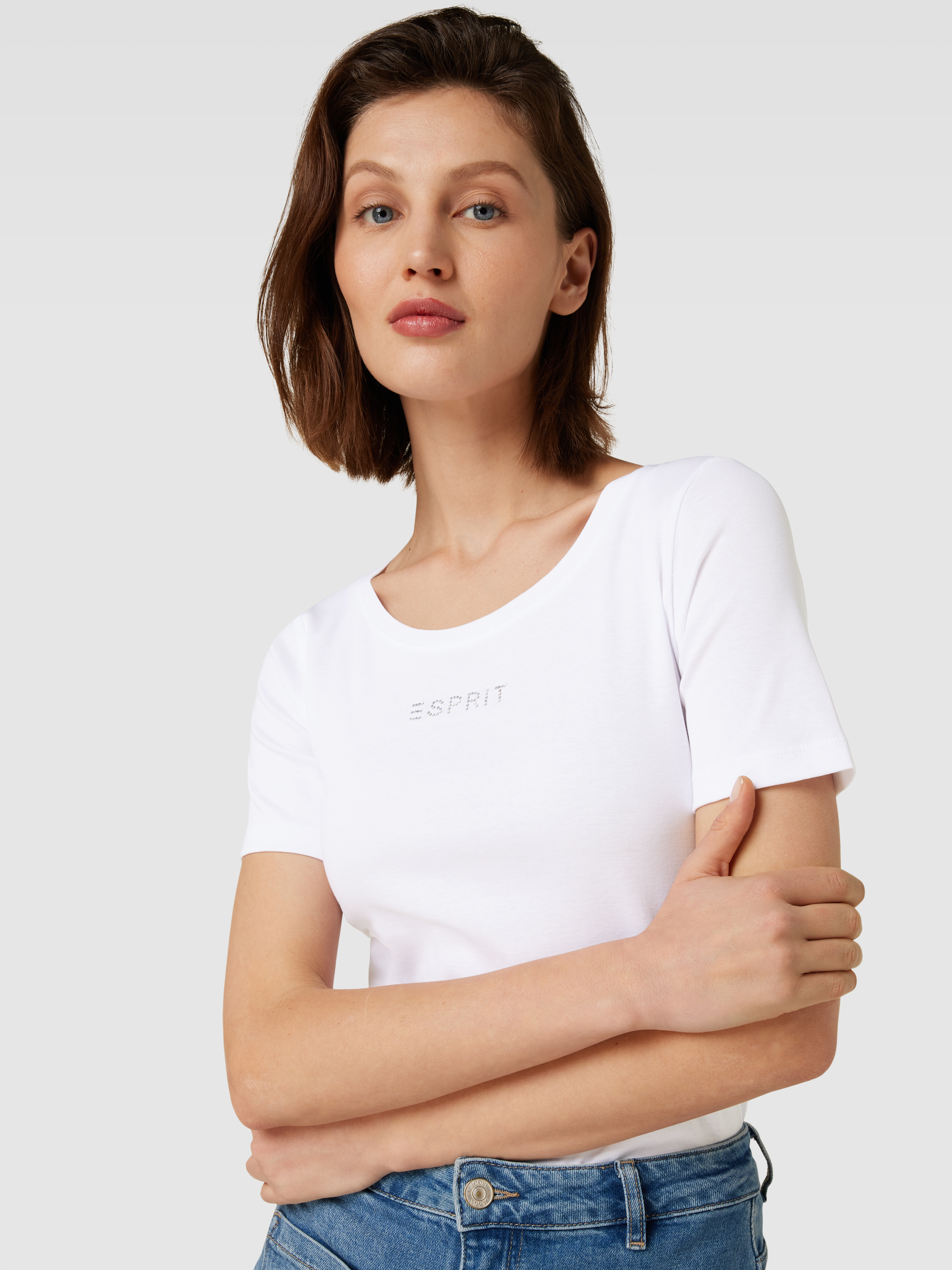 Esprit T-Shirt mit Label-Detail (offwhite) online kaufen