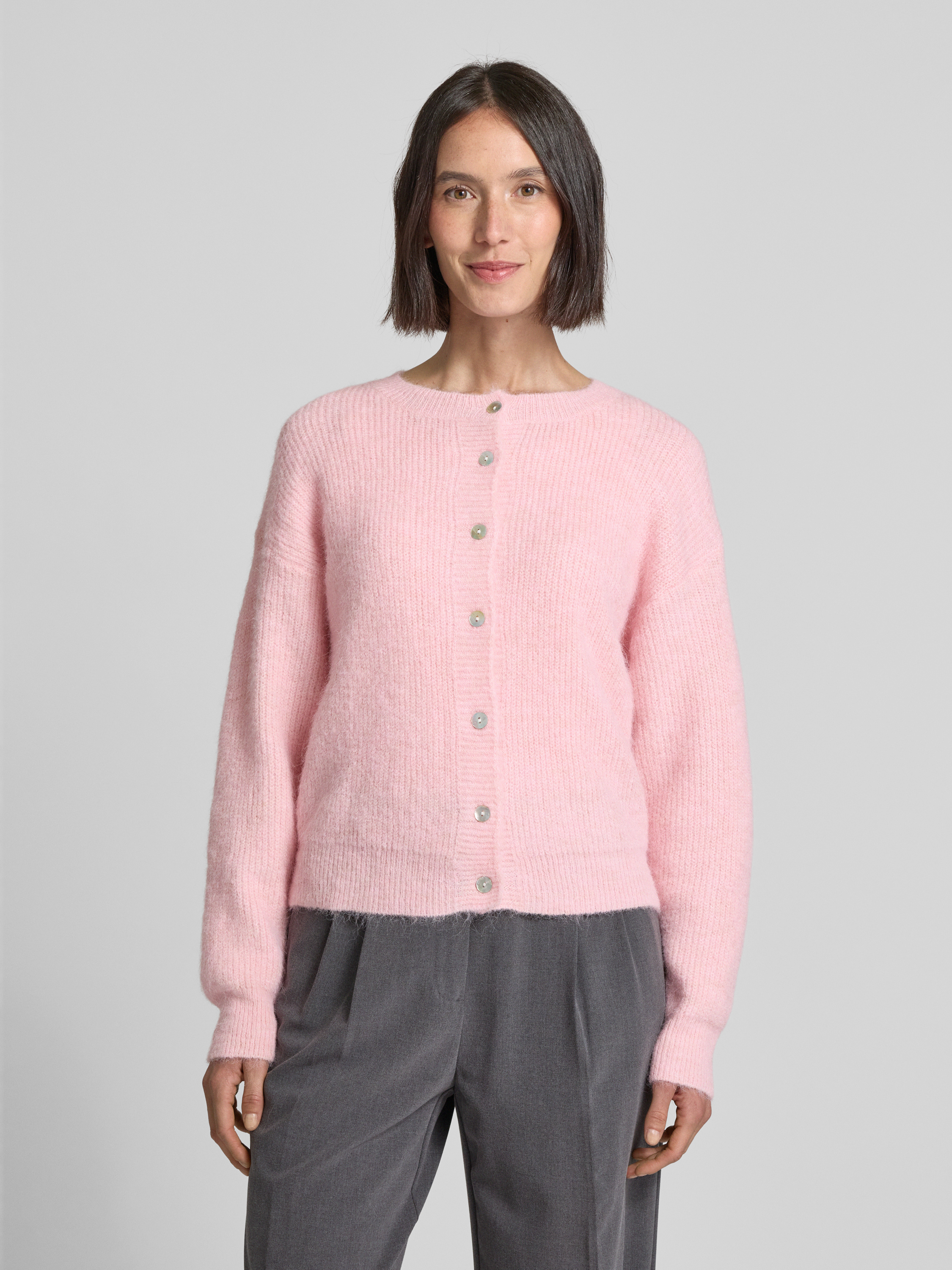 VILLA SOPHIE Strickjacke mit Rundhalsausschnitt Modell 'NAOMI' (rosa ...