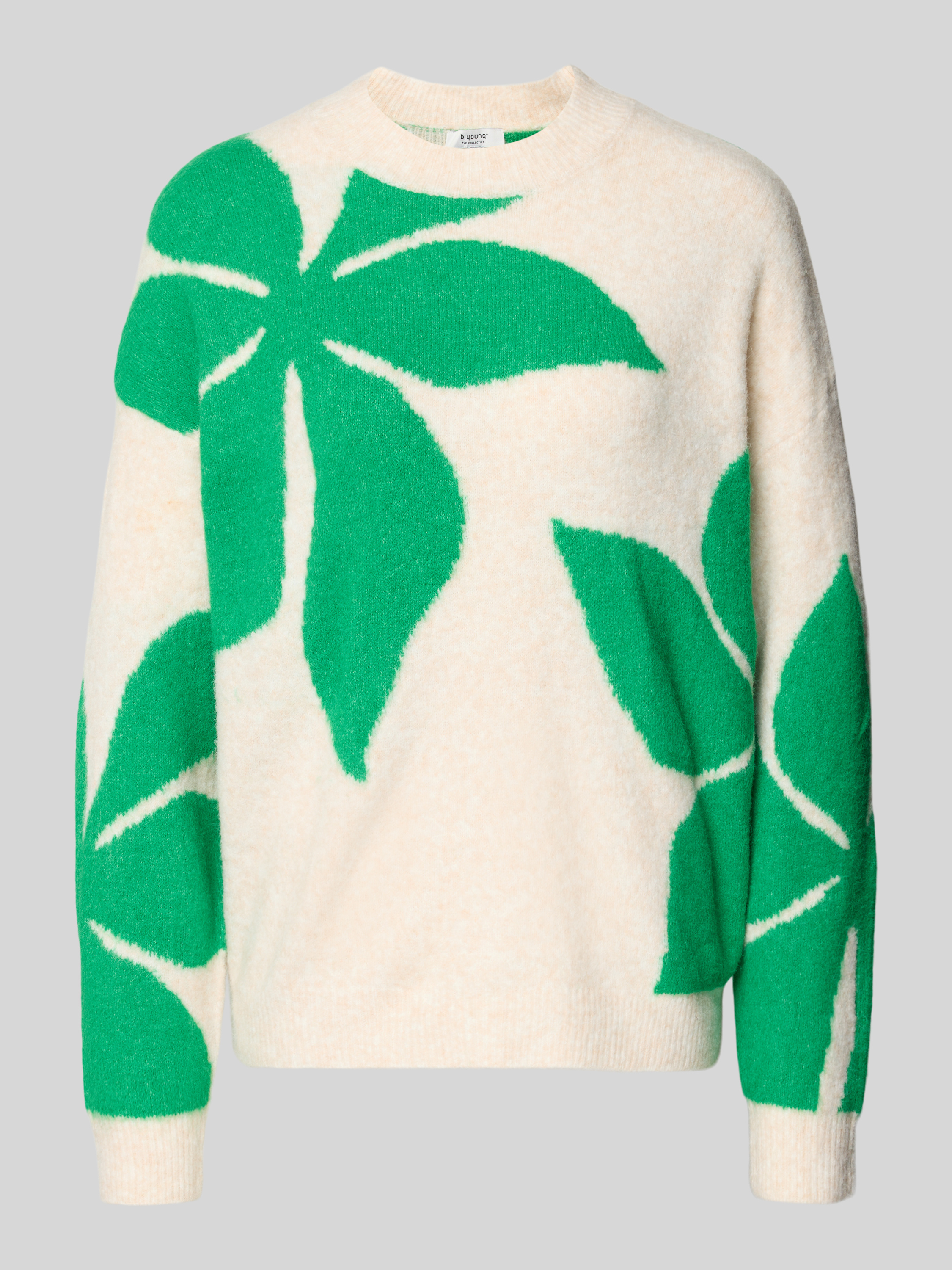 B.Young Oversized Strickpullover mit Woll-Anteil Modell 'OMEA' (grass ...