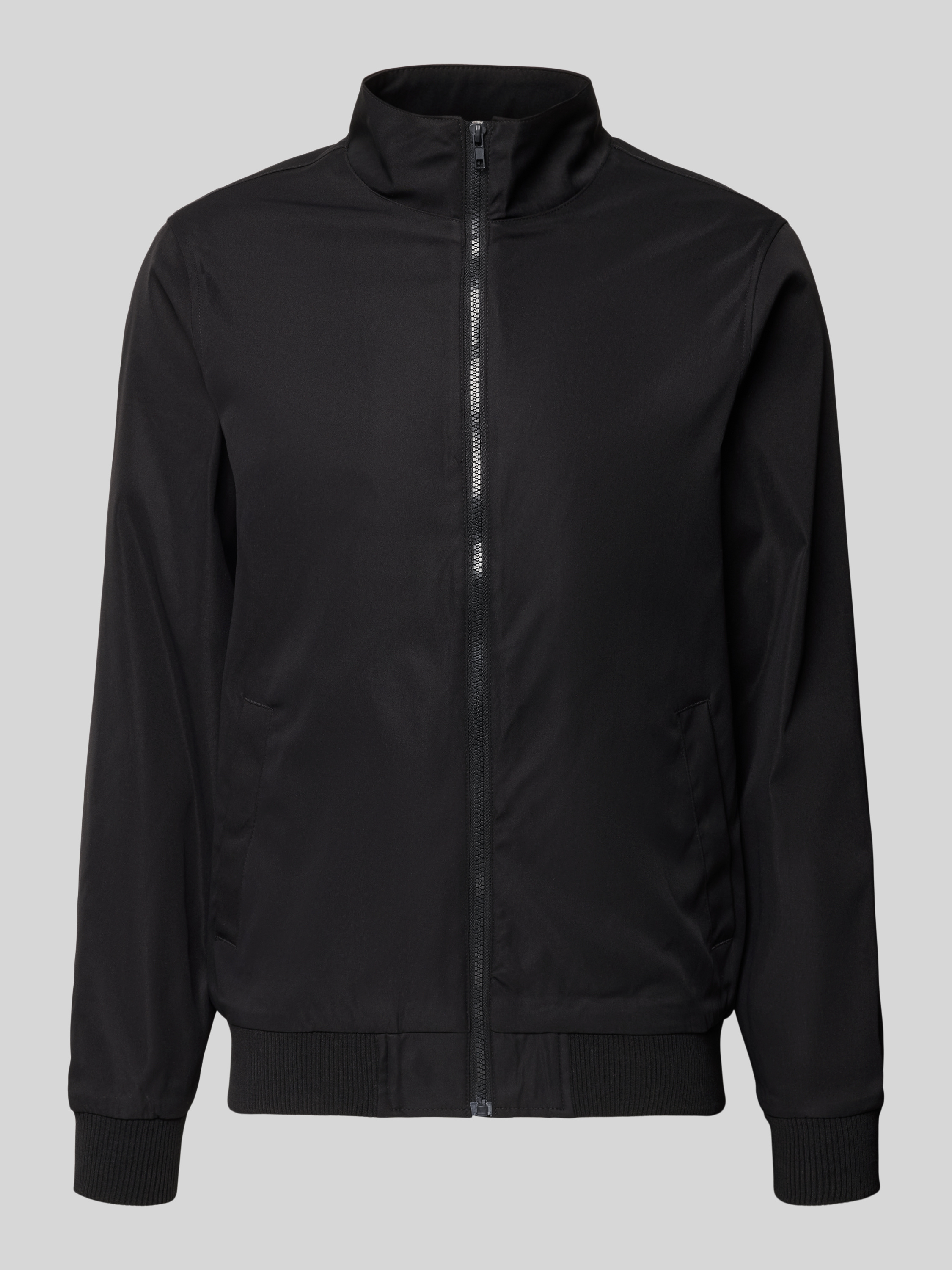 Blend Regular fit jack met opstaande kraag, model 'Hefi' in zwart ...