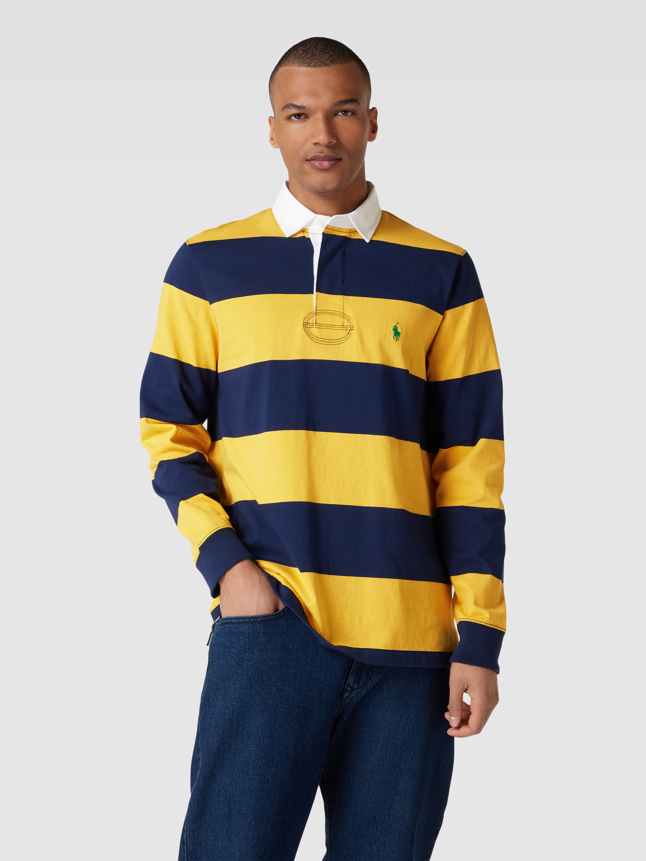 Polo Ralph Lauren Poloshirt met labelstitching, model 'RUGBY' in geel ...