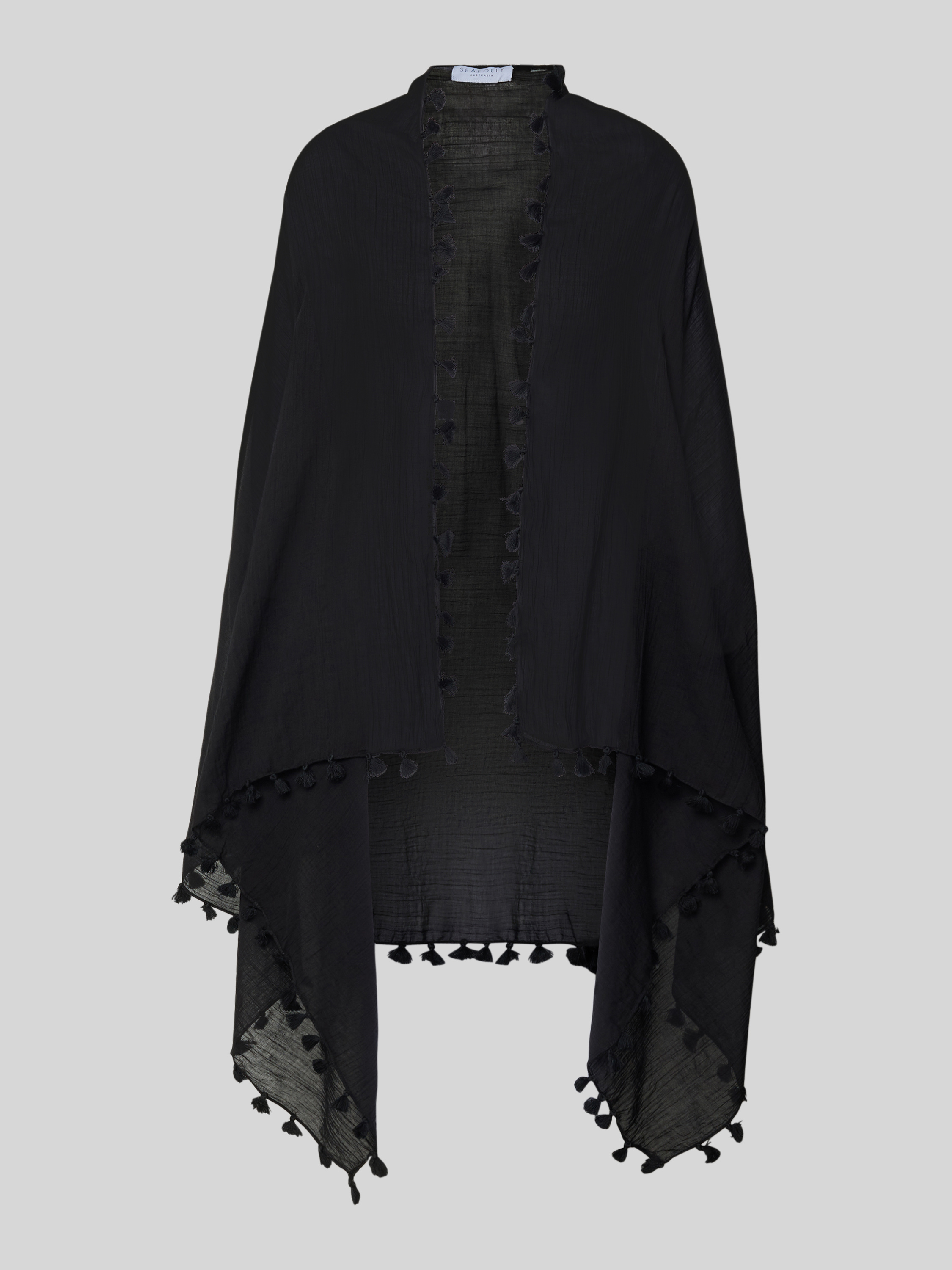 Seafolly Tunika mit Ausfransungen (black) online kaufen