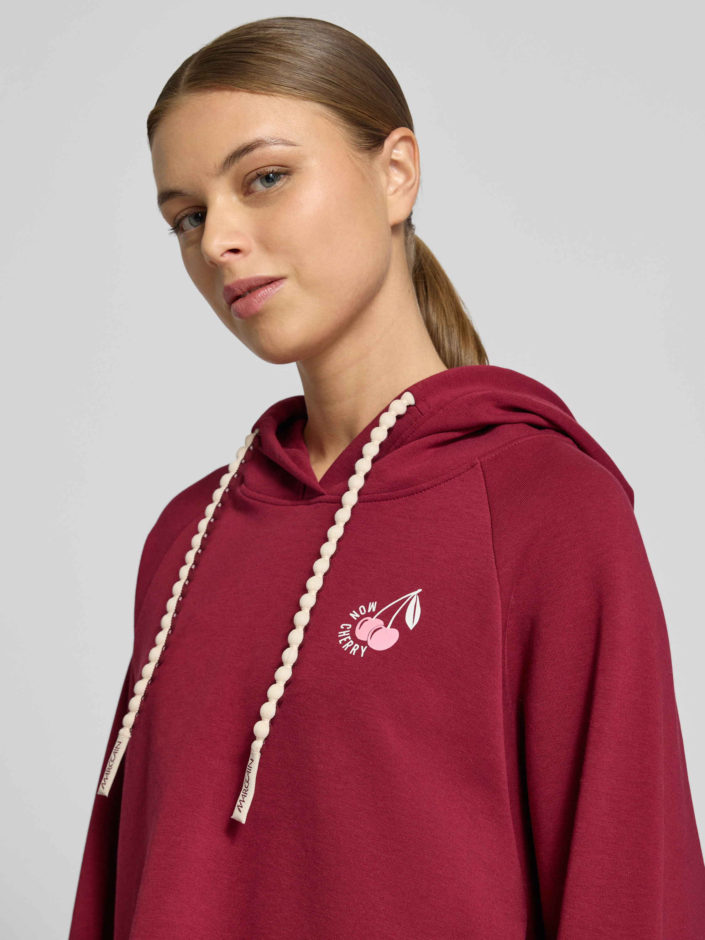 Marc Cain Relaxed Fit Hoodie mit Motiv-Print (kirsche) online kaufen