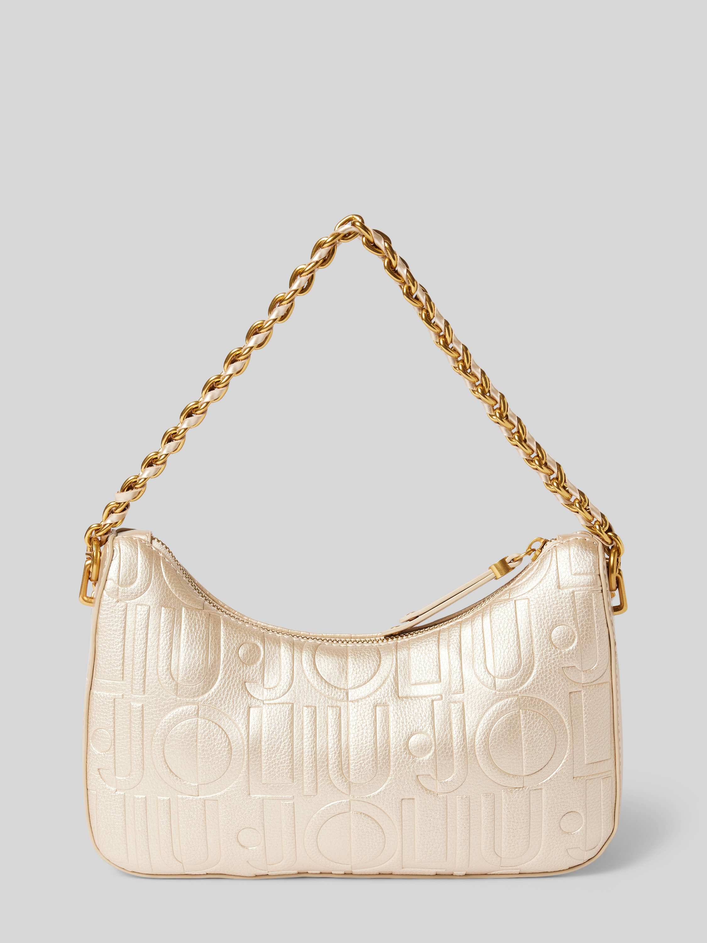Liu Jo White Handtasche mit Label-Strukturmuster Modell 'ADONIDE' (gold ...