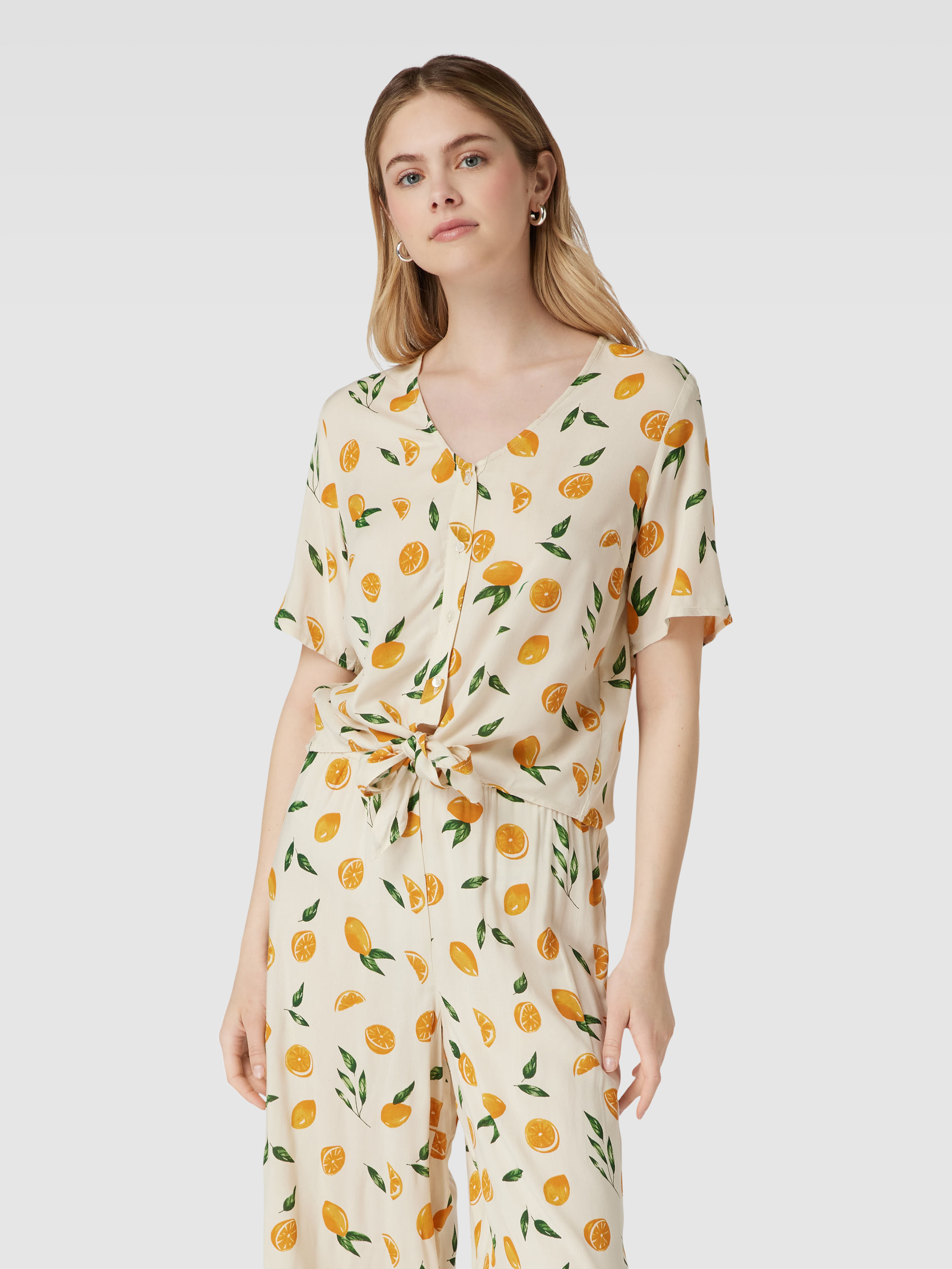 Pieces Blusenshirt aus Viskose mit Allover-Muster Modell 'PLACID ...