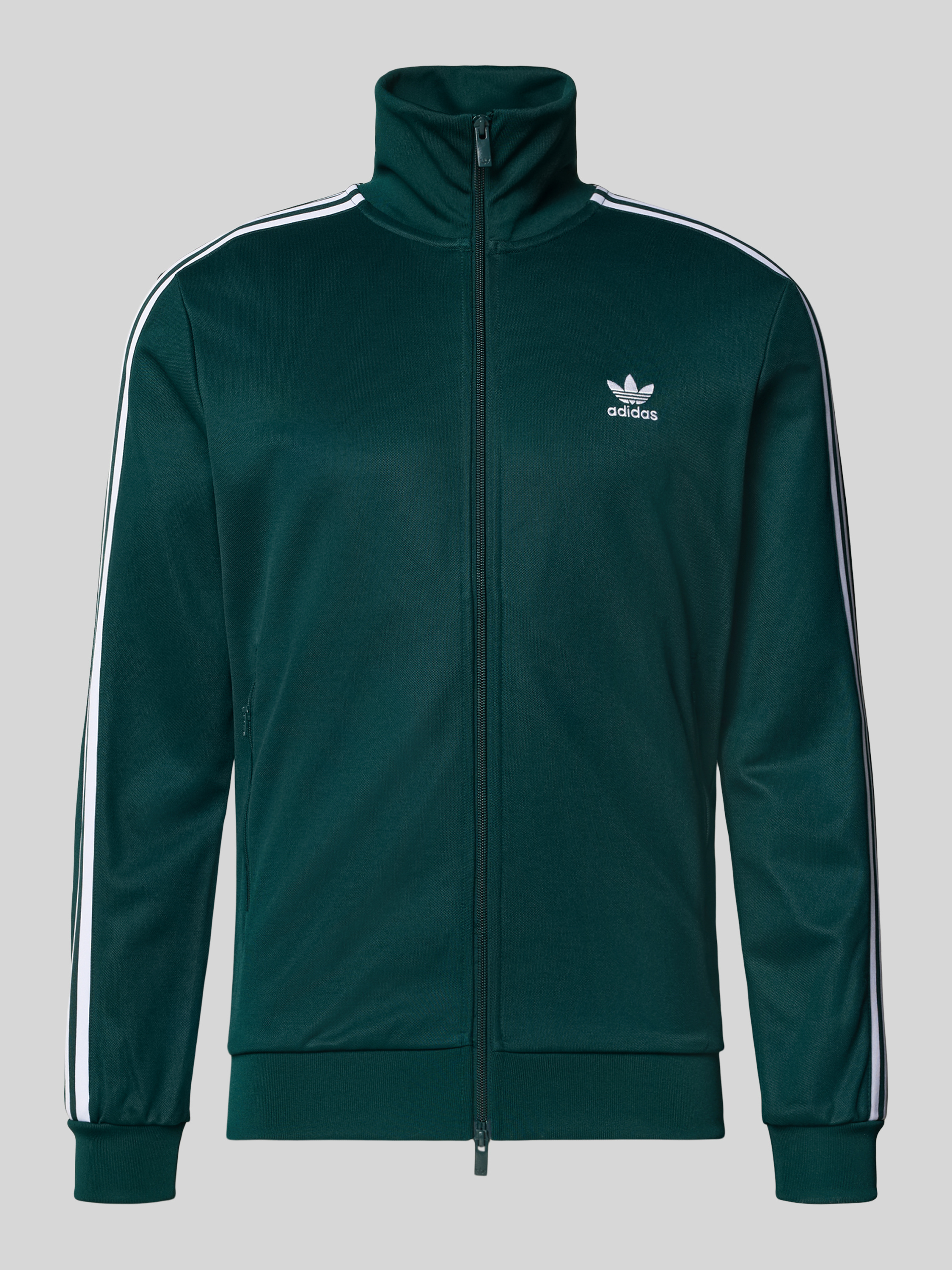 adidas Originals Slim Fit Trainingsjacke mit Logo-Stitching Modell 'Classic' (dunkelgruen ...
