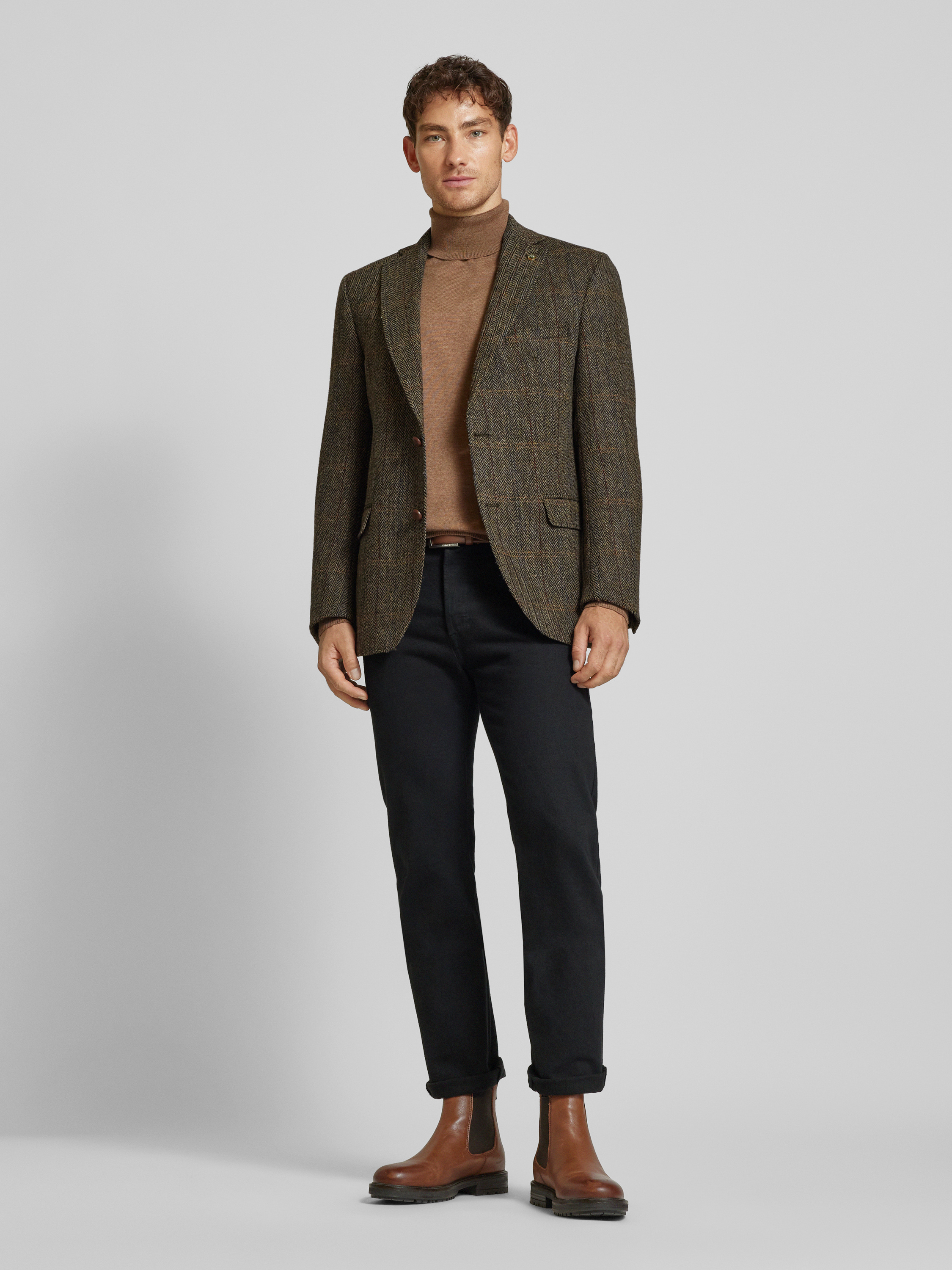 Carl Gross Slim Fit Harris Tweed Sakko aus Schurwolle Modell 'Theo ...