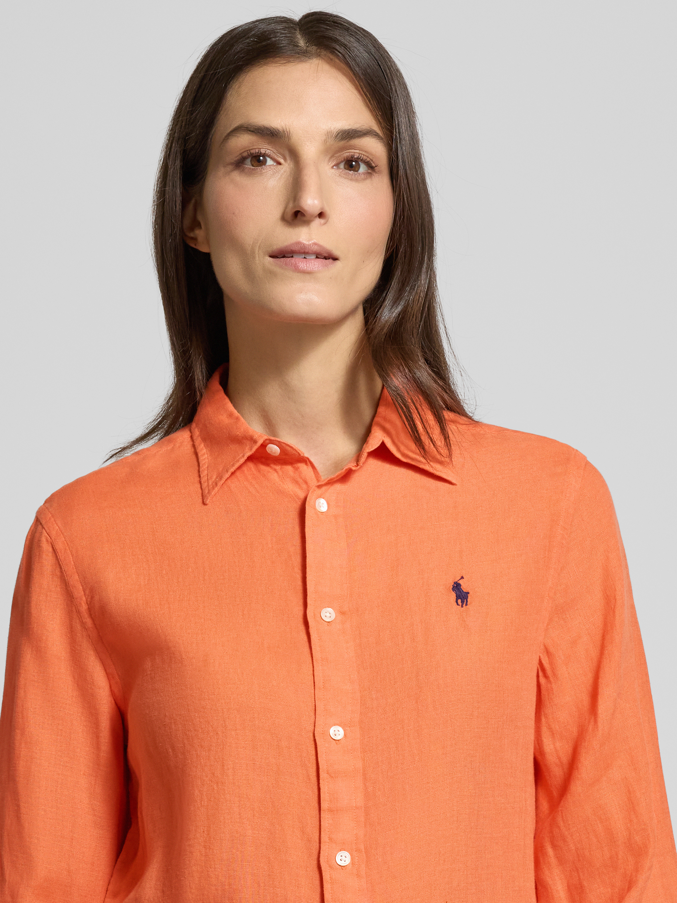 Polo Ralph Lauren Overhemdblouse Van Puur Linnen In Oranje Online Kopen Polo Ralph Lauren Overhemdblouse Van Puur Linnen In Oranje Online Kopen