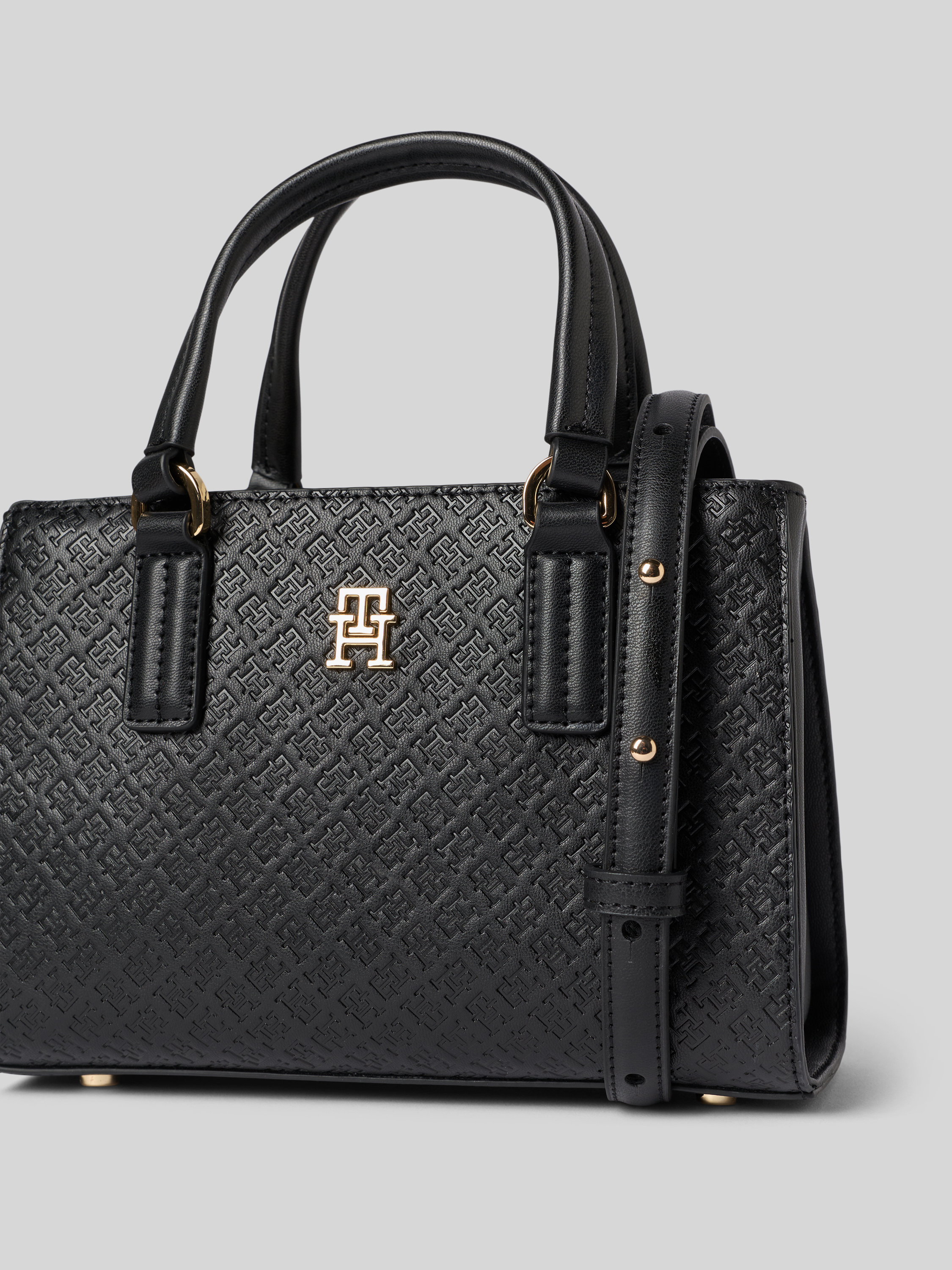 Tommy Hilfiger Henkeltasche mit Allover Logo-Prägung (black) online kaufen