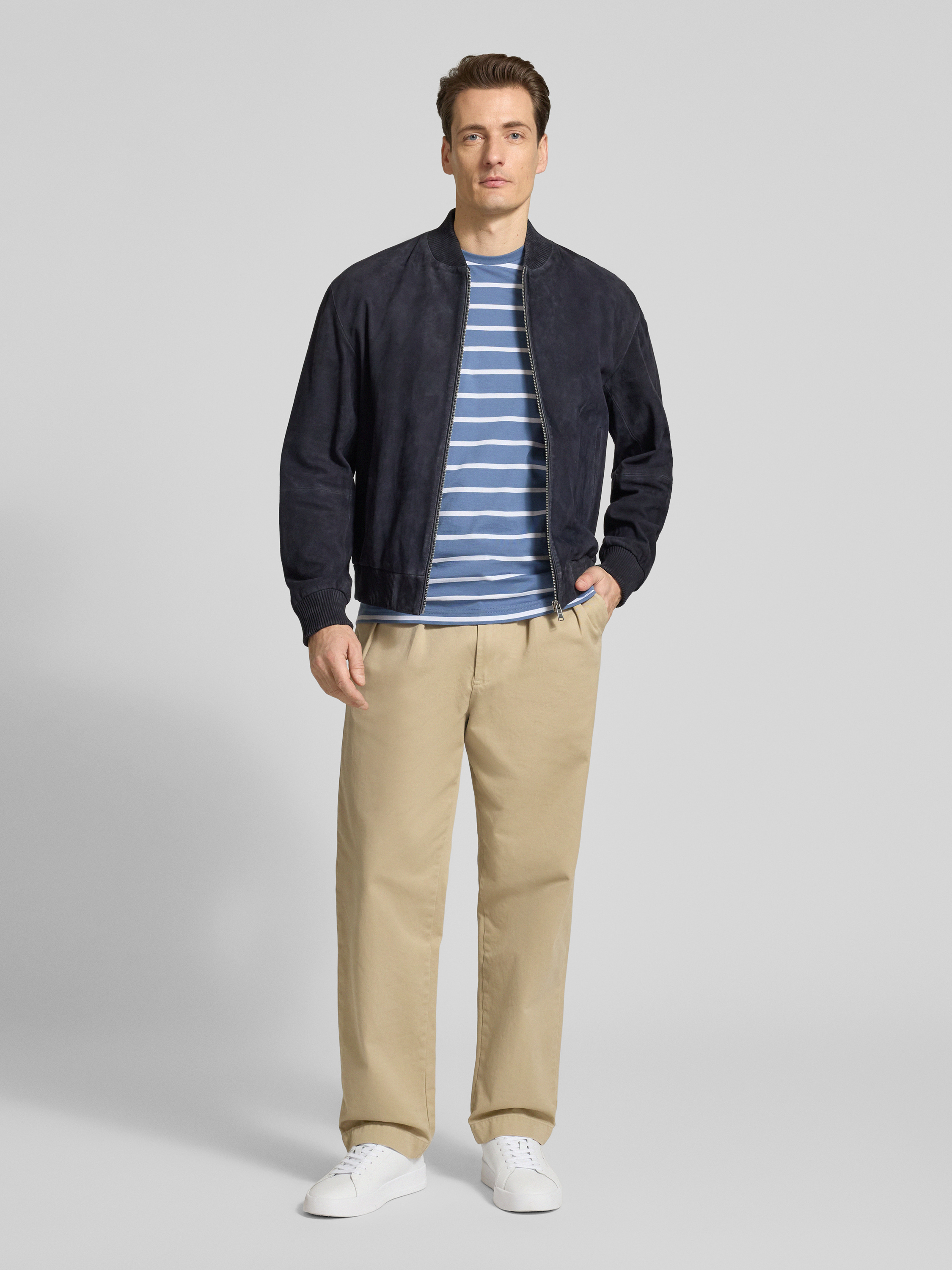 Christian Berg Men Regular Fit T-Shirt Mit Logo-Stitching (jeansblau ...