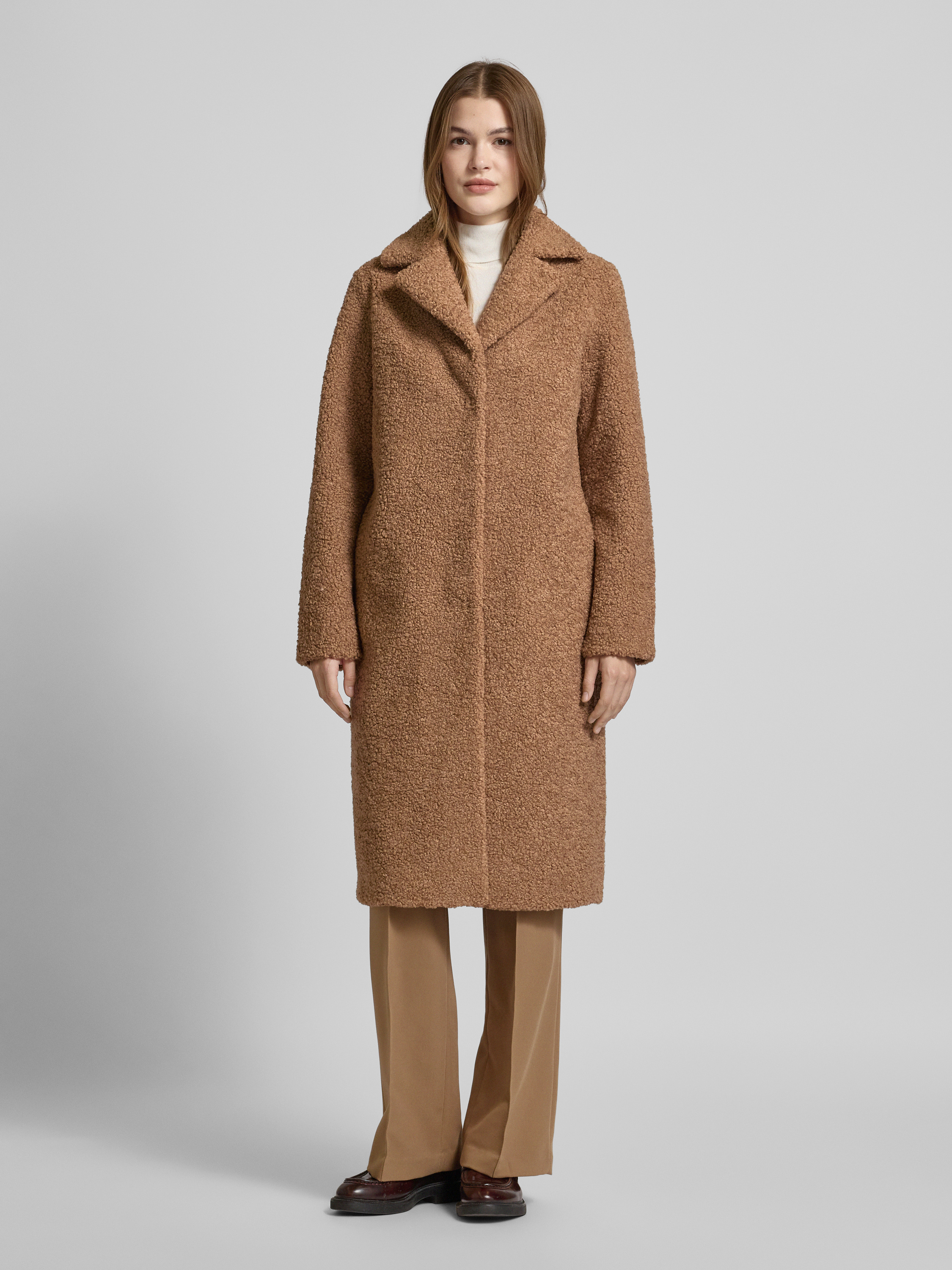 Soyaconcept Regular Fit Mantel aus Teddyfell Modell 'Mukite' (camel ...