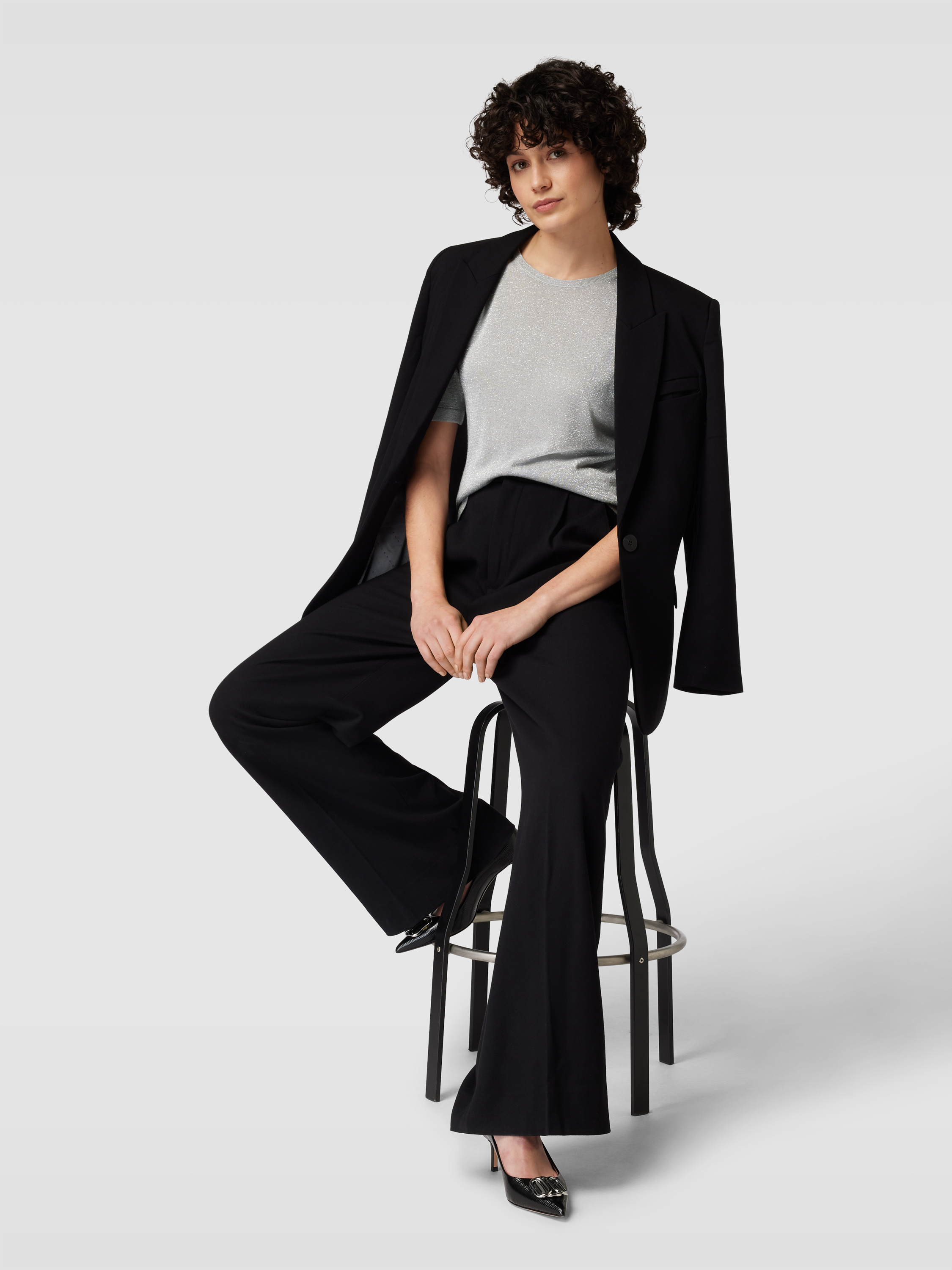 Christian Berg Woman Selection T-Shirt mit Effektgarn (silber) online ...