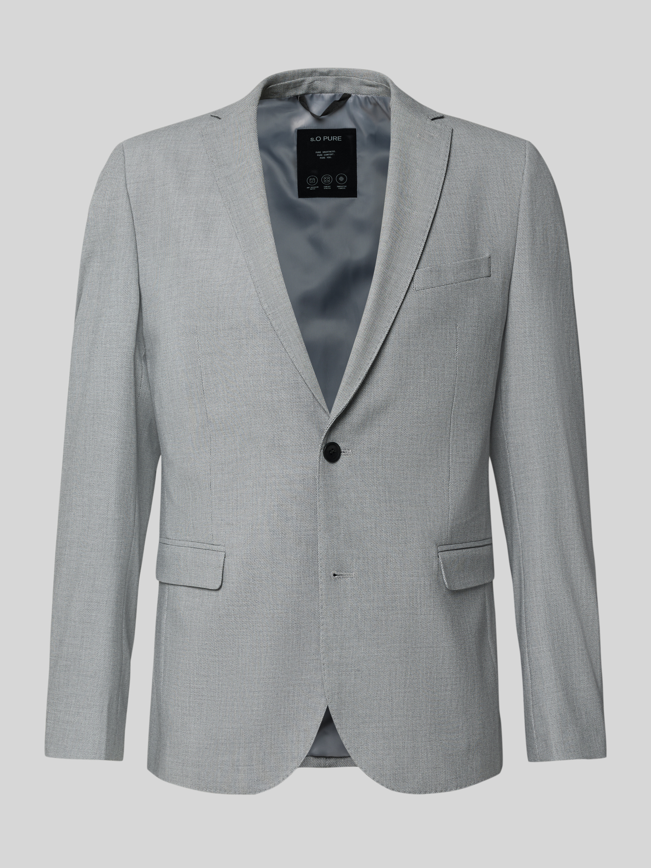 s.Oliver BLACK LABEL Slim Fit Sakko mit Viskose-Anteil (hellgrau ...
