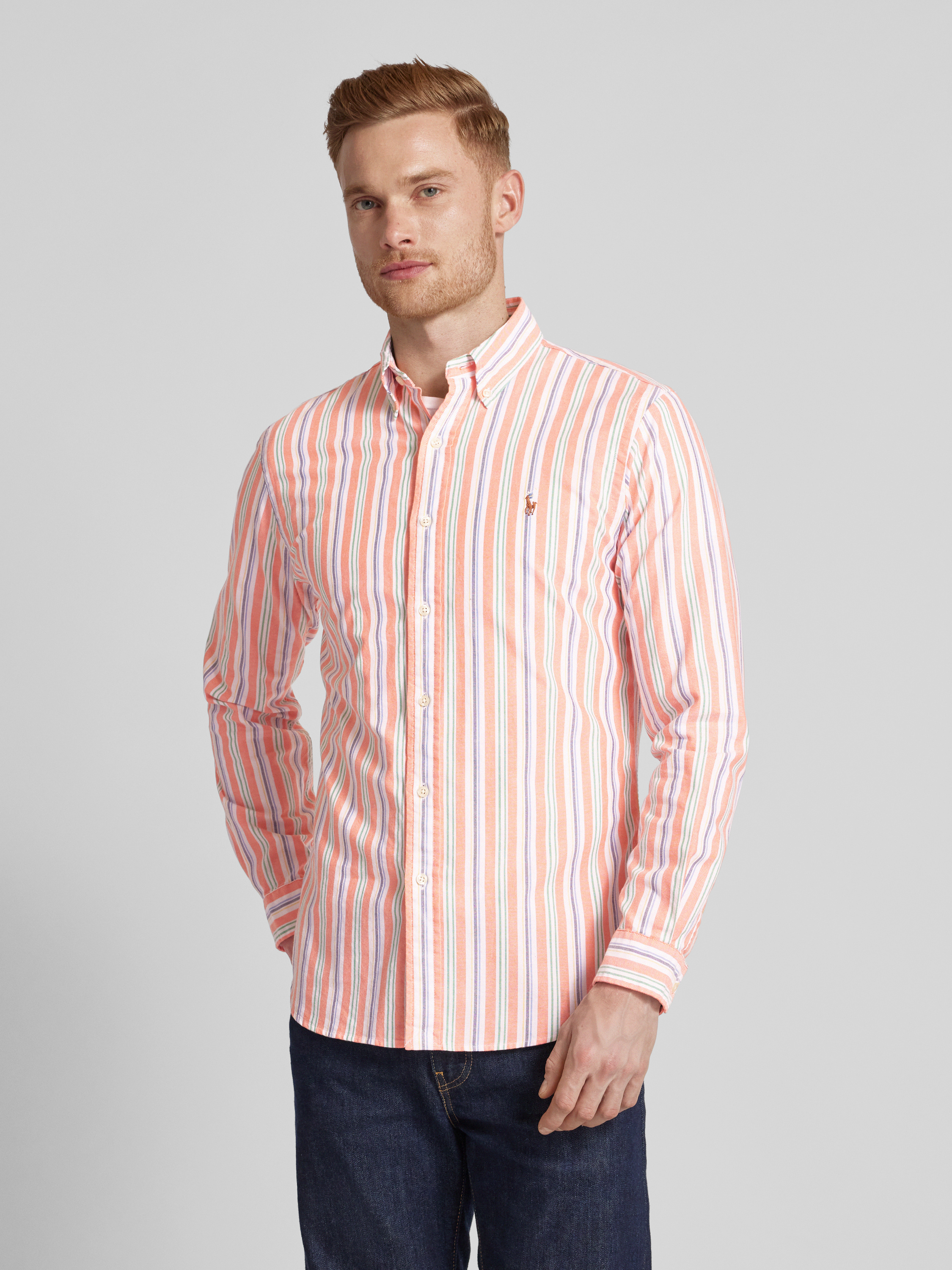 Polo Ralph Lauren Custom Fit Freizeithemd mit Button-Down-Kragen (orange) online kaufen